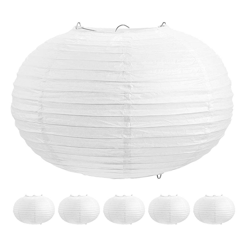 Luxshiny 6-Pack Foldable White Paper Lampshades for Pendant Lamps, Soft ...