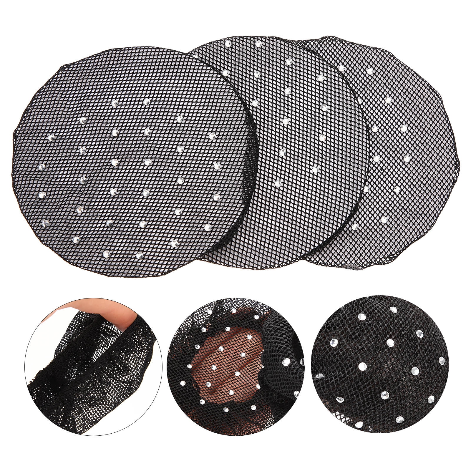 Luxshiny 6Pcs Hair Bun Covers Black Polyester Hair Nets for Women ...