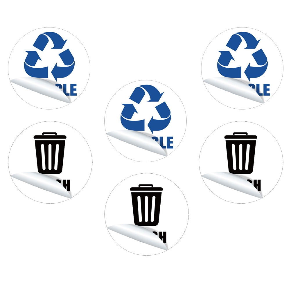 Luxshiny 6Pcs Recycling Bin Stickers Trash Bin Classification Label ...