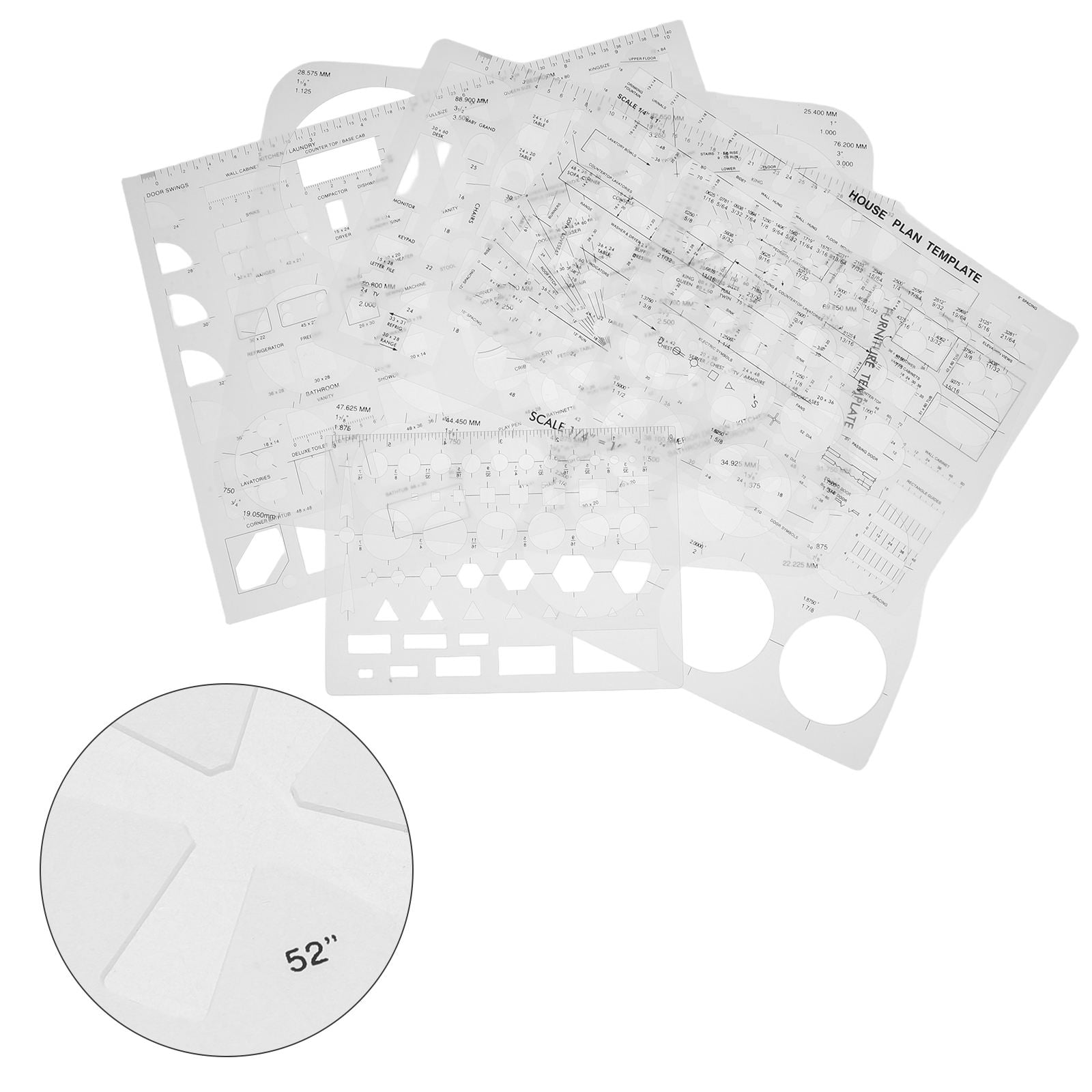 Luxshiny 6Pcs Versatile Plastic Drafting Rulers with Geometric Shapes ...