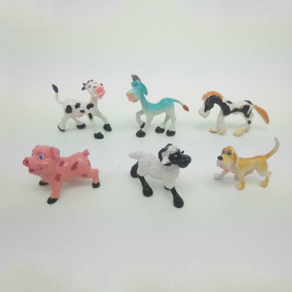 Luxshiny 6Set Farm Animals Action Toys Assorted Color Plastic ...