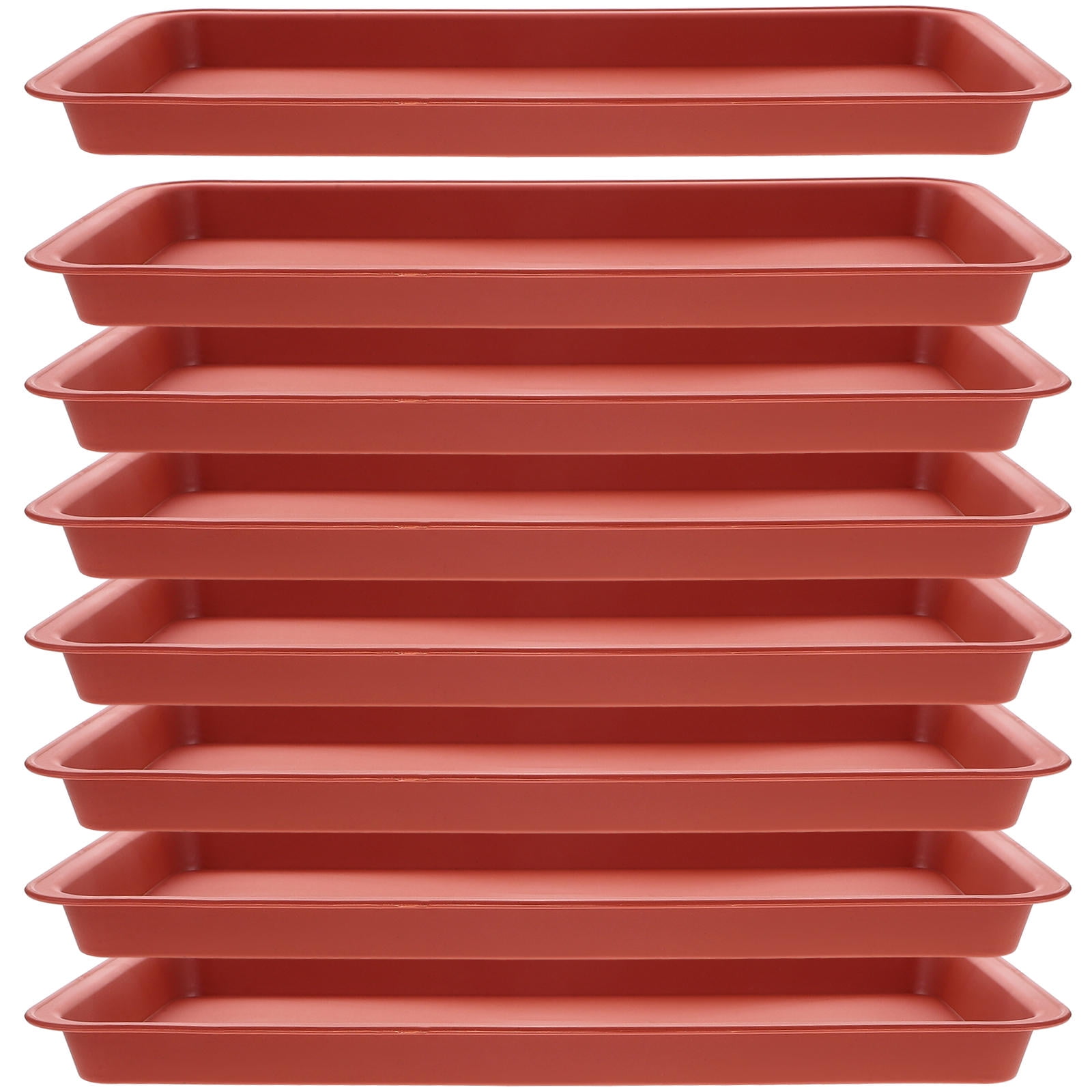 Luxshiny 8Pcs Rectangular Saucer Pans Red Plastic For Bonsai Drip Tray ...