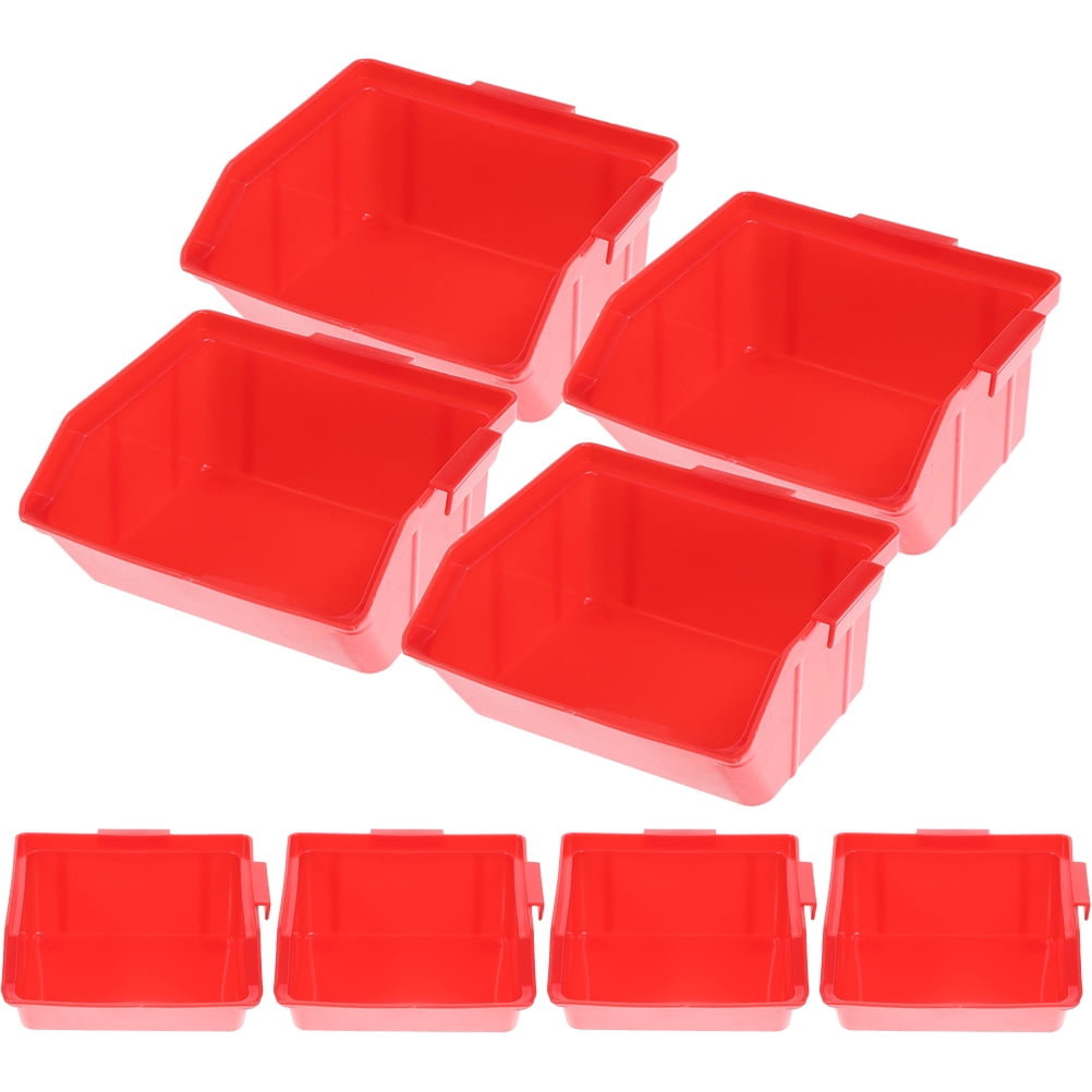 Luxshiny Red Stackable Warehouse Storage Boxes, Tool Organizer for ...