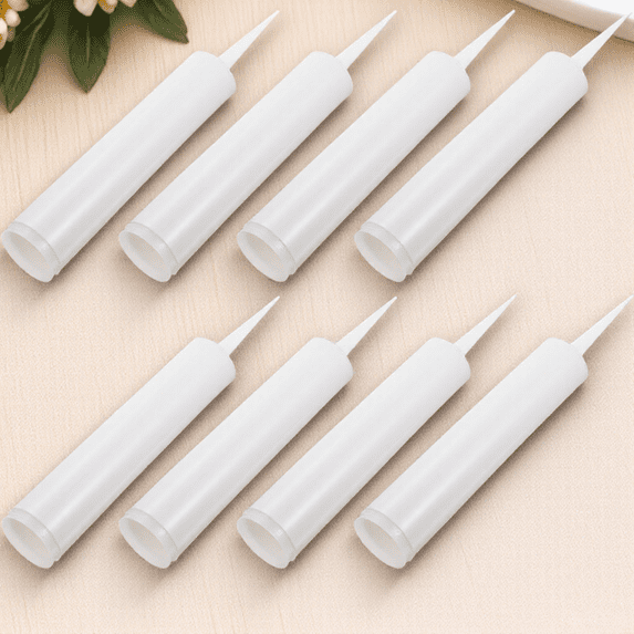 Luxshiny 8Sets Refillable Sealant Caulking Tubes White Plastic for Easy ...