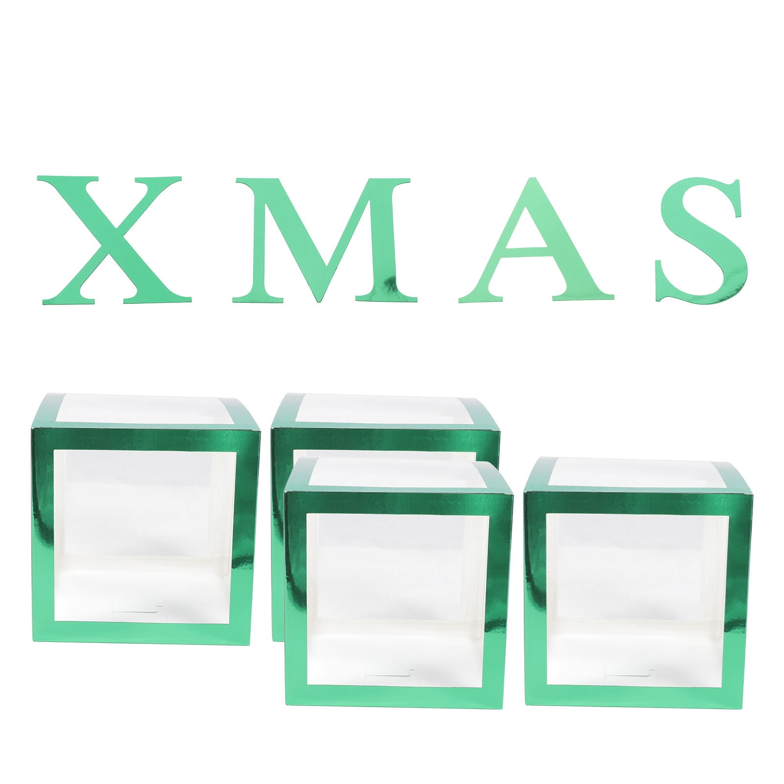 Luxshiny Balloon Box Decor 1 Set 30x30cm Green Balloon Boxes for ...