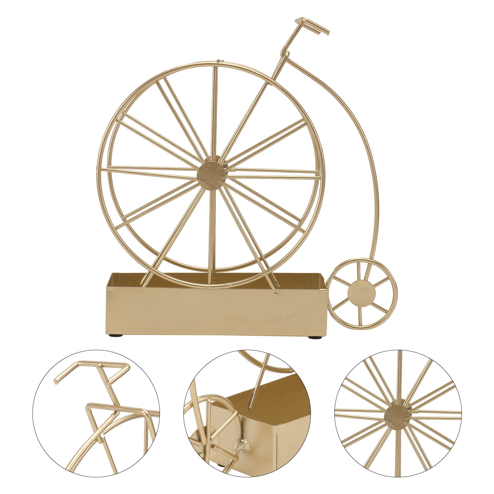 Luxshiny Bike Shaped Adornment 1Pack Golden Iron Holder for Living Room ...