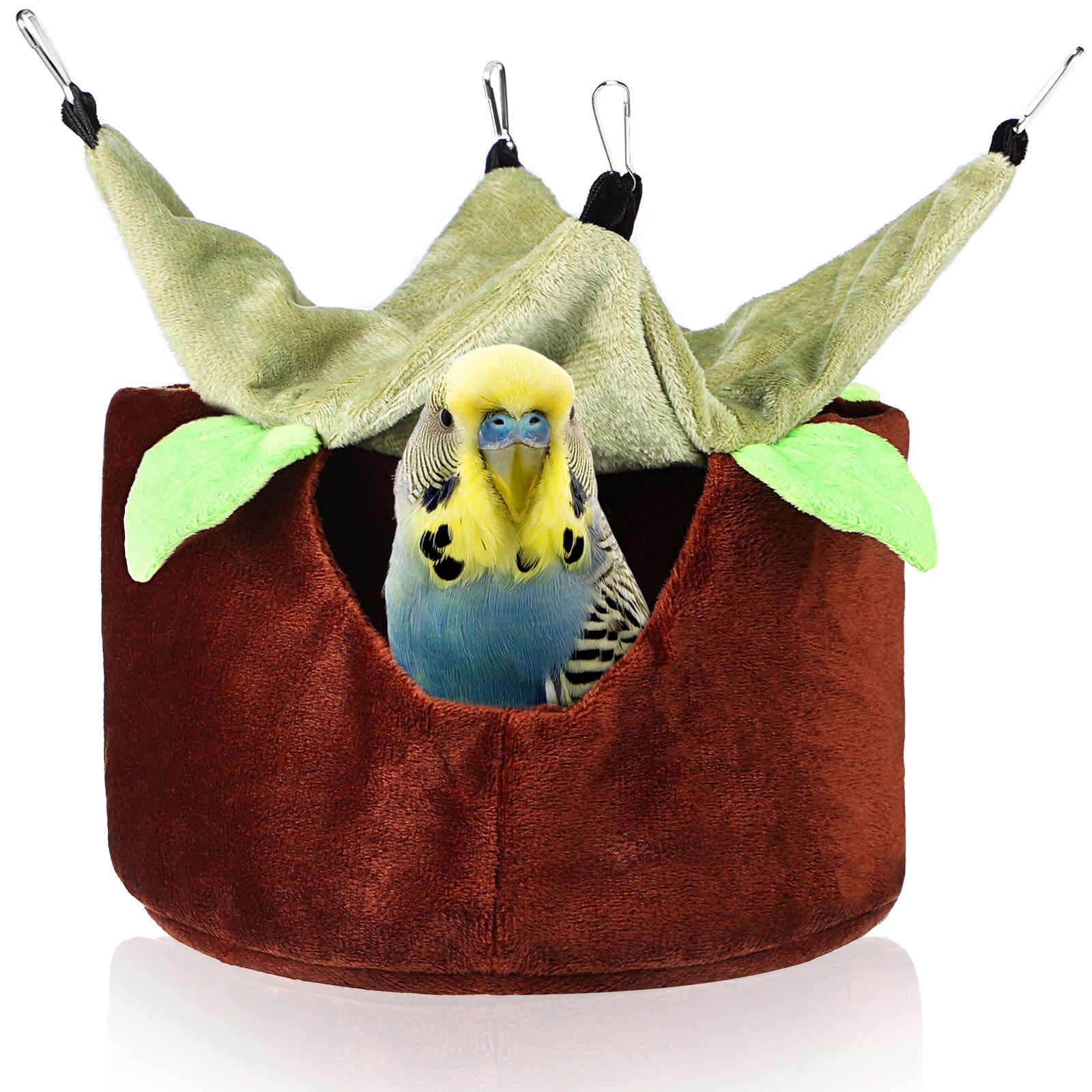 Luxshiny Coffee Color Bird Nest Hanging Bed with Leaf Design, Cozy ...