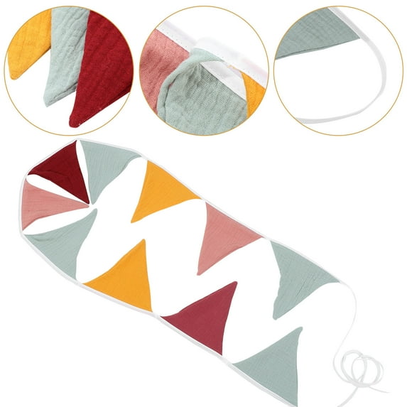 Luxshiny Cloth Triangle Bunting Flag Banner for Festive Party Hanging ...