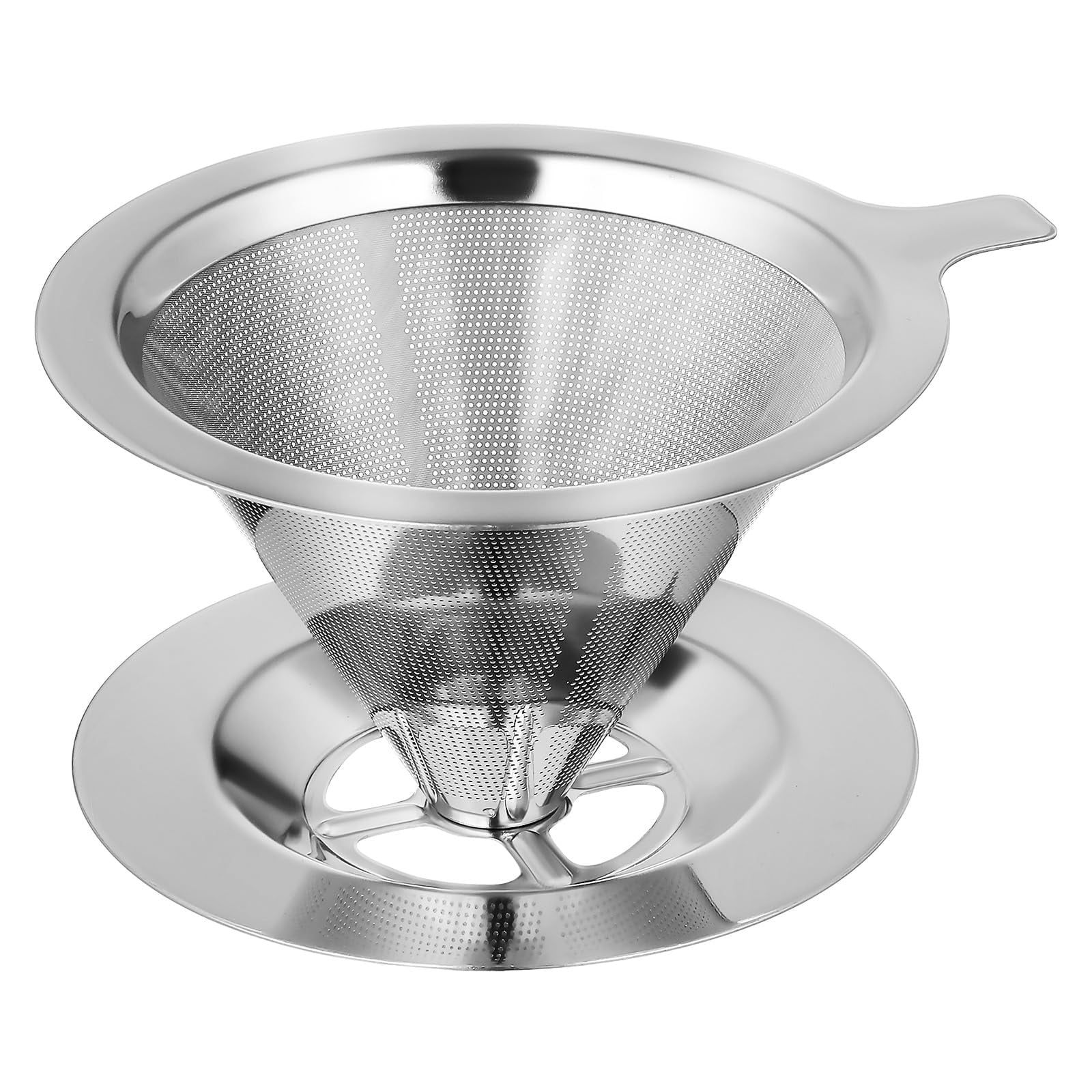 Luxshiny Coffee Dripper Stainless Steel Coffee Filter Double Layer Mesh ...