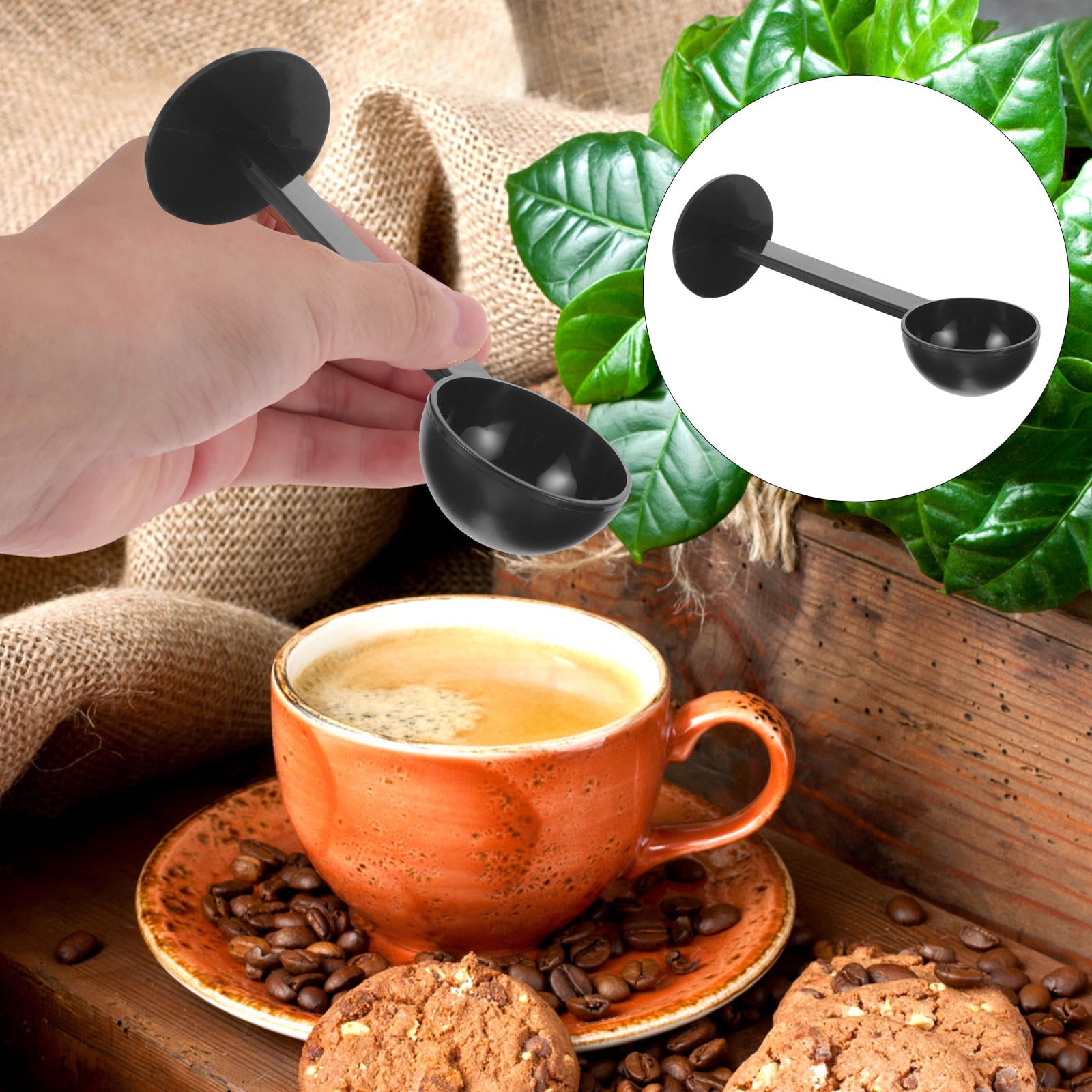 Luxshiny Coffee Measuring Spoon Black for Coffee Beans and Powder with ...