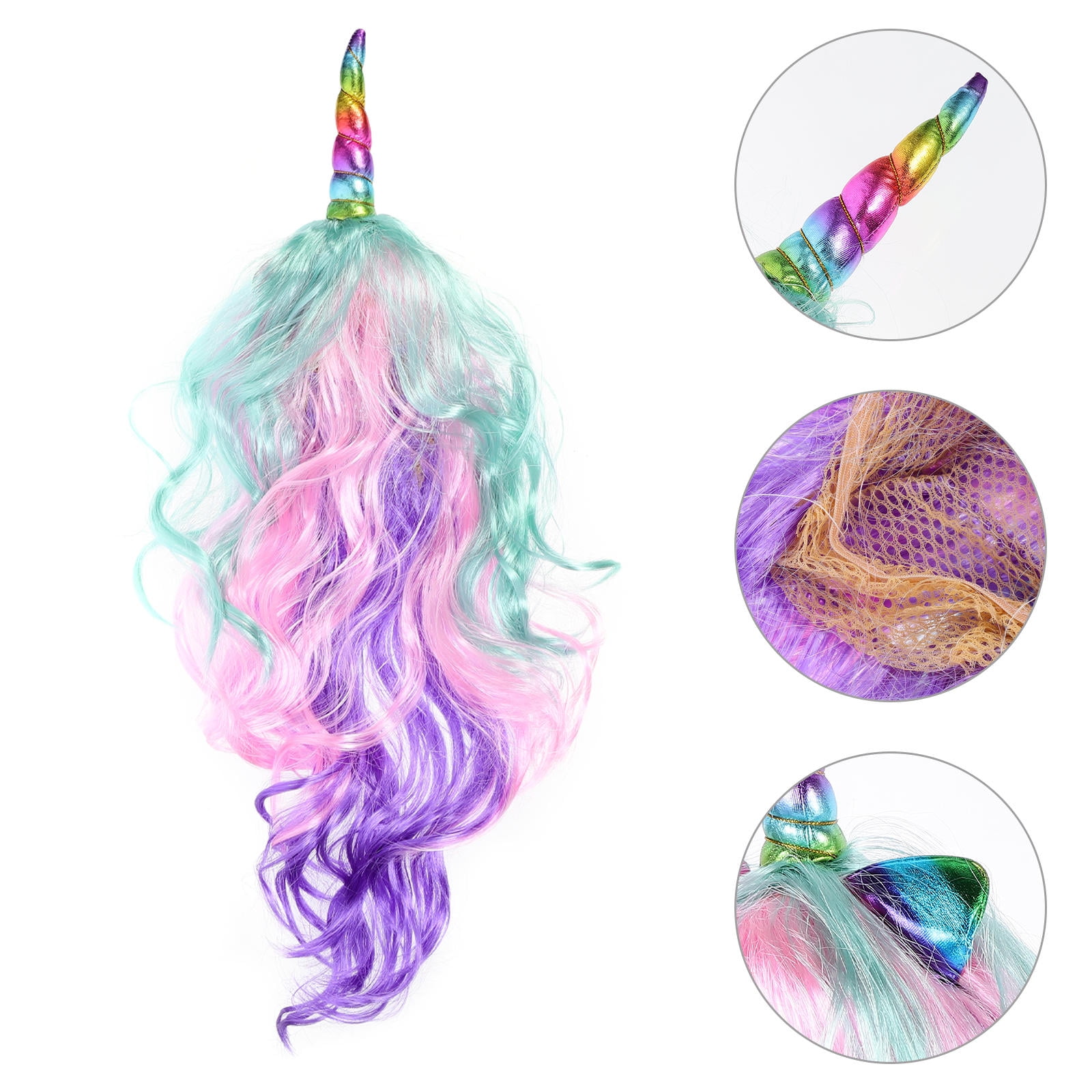 Luxshiny Curly Long Wave with Bangs Unique Wigs 1Set Plastic P Fiber ...