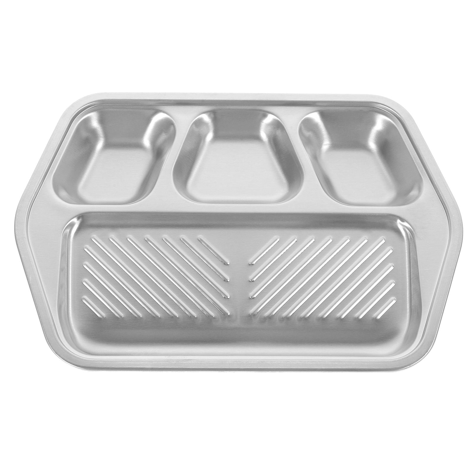 Luxshiny Stainless Steel Divided Plate Silver for Bbq Dishes and ...