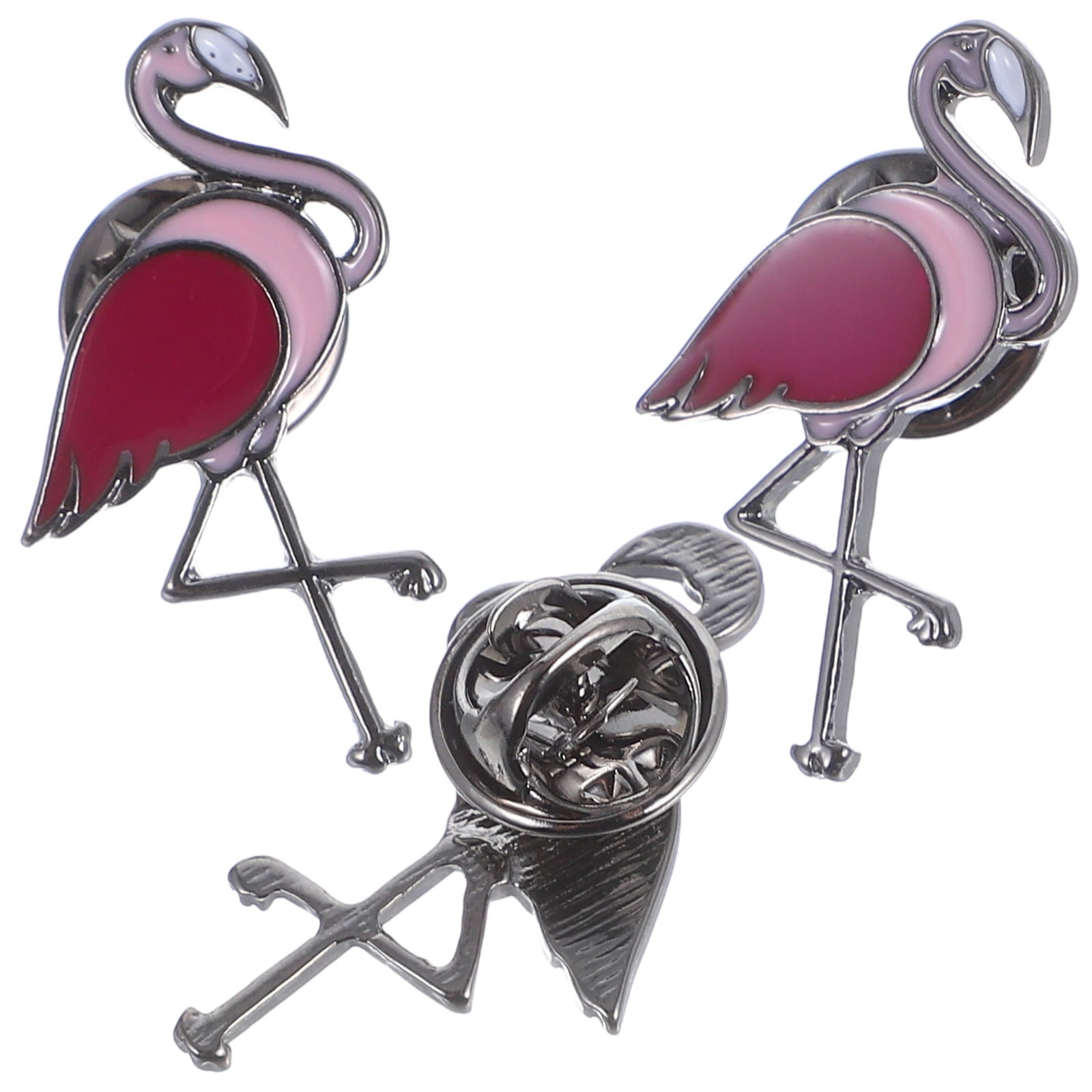 Luxshiny 3Pcs Pink Flamingo Brooch Pin Unique Alloy Design for Holiday ...