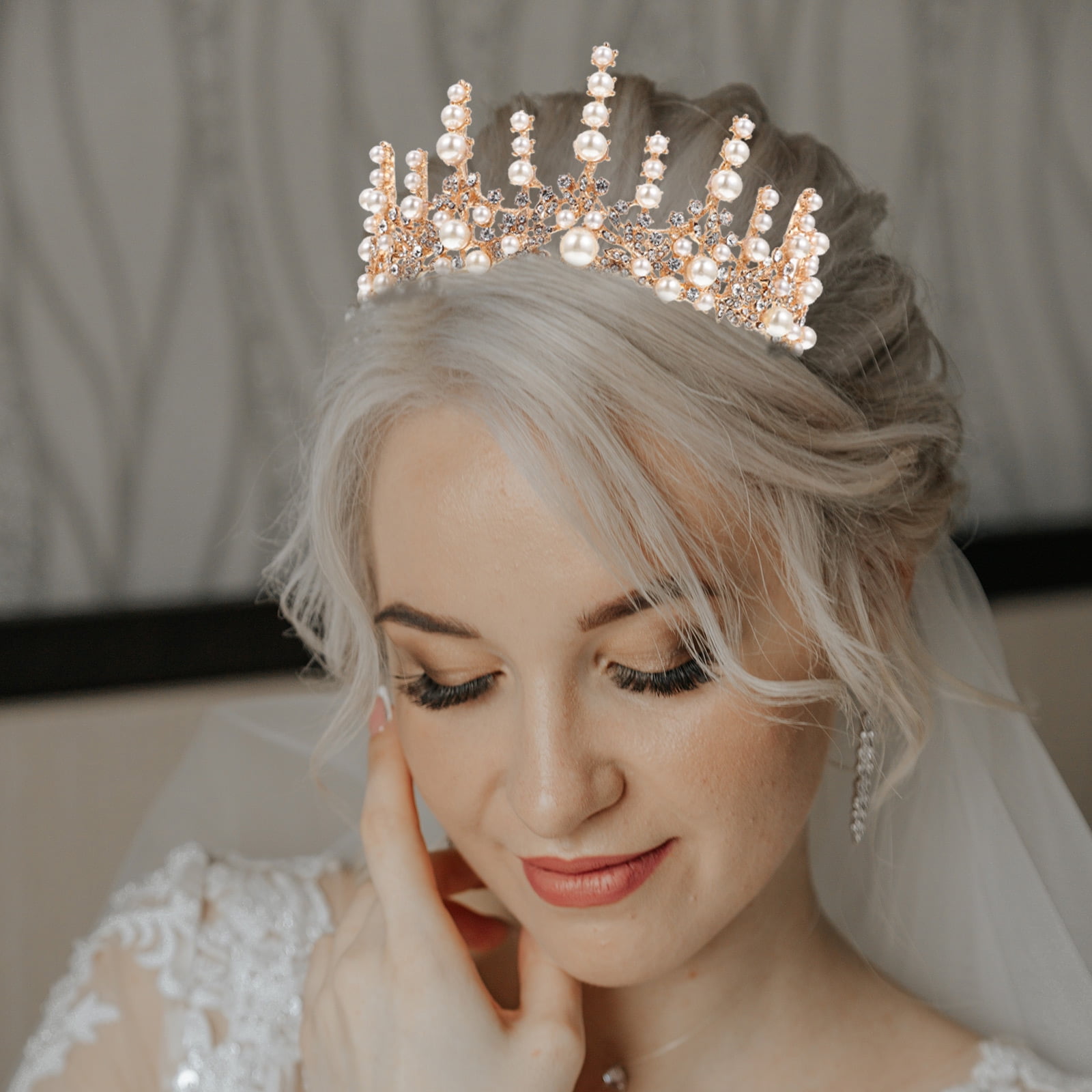 Luxshiny Wedding Crown for Bride Vintage Alloy Resistance Women 1Pcs ...