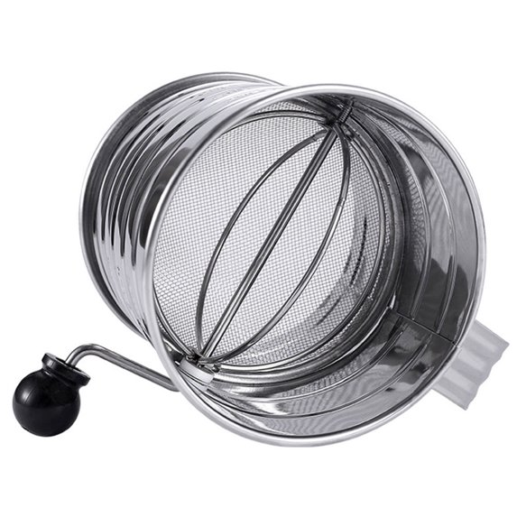 Luxshiny Stainless Steel Hand Crank Flour Sifter for Home Baking ...
