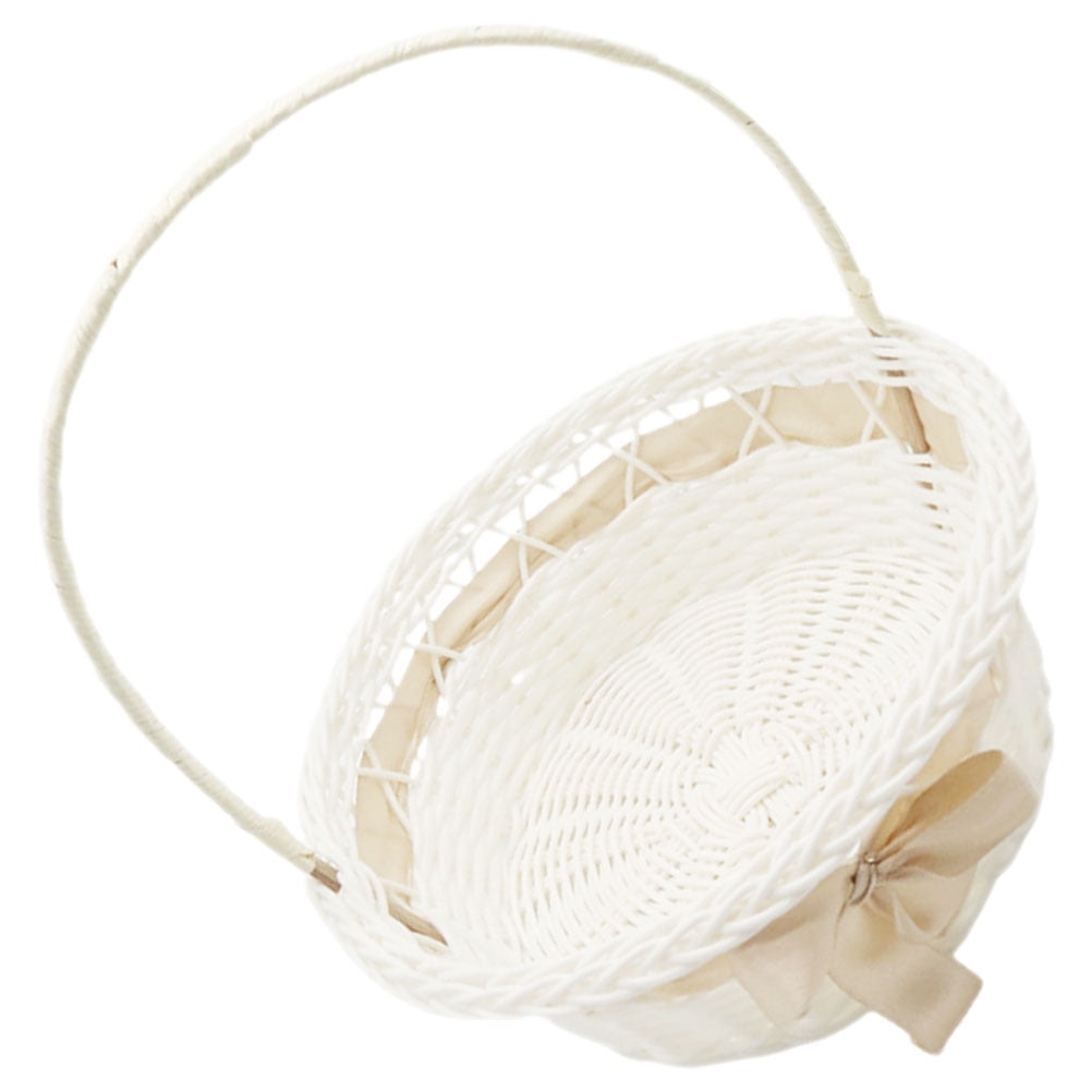Luxshiny Handheld Flower Basket for Wedding Bride, Plastic Flower ...