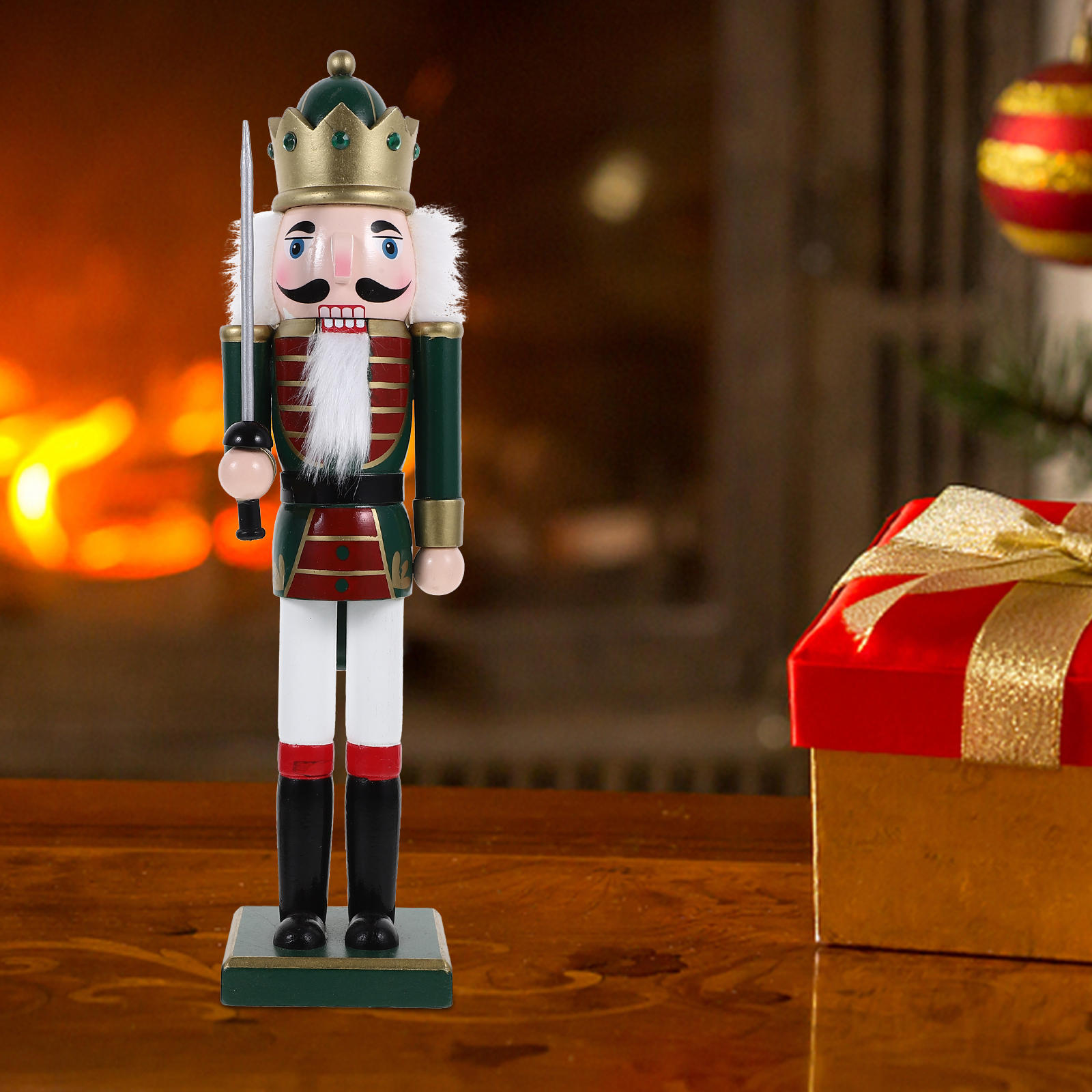 Luxshiny Wood Nutcracker Figurine Nutcracker Figure Black Wood Photo ...