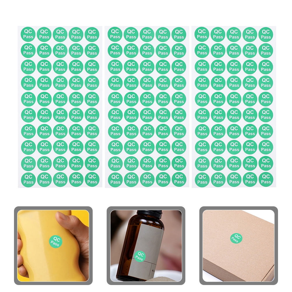 Luxshiny Round Qc Pass Stickers Light Green Adhesive Labels for ...