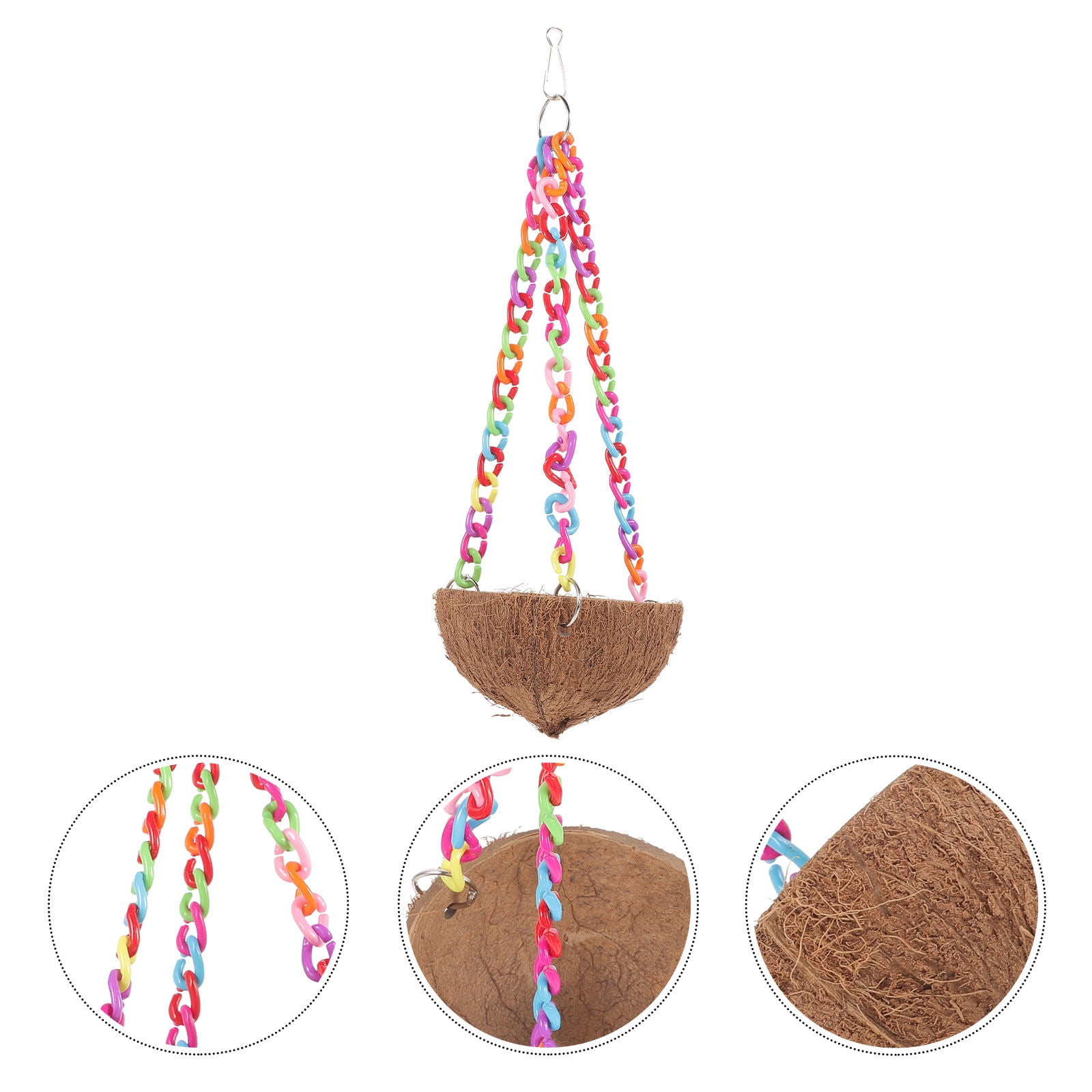 Luxshiny Multi Colorful Chain Swing Hammock Bird Cage 37x5.1Inch for ...