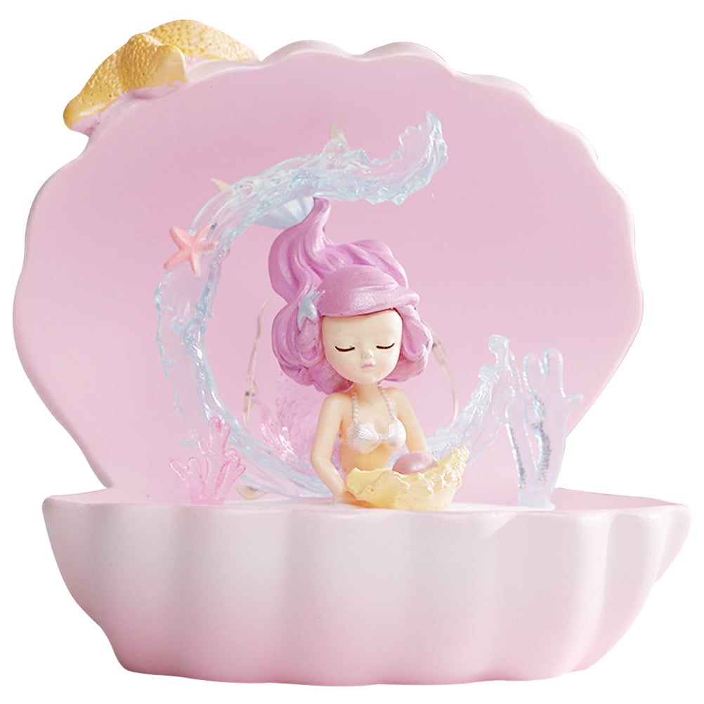 Luxshiny Mermaid Shell Night Lamp Decorative Small Lamp for Bedroom ...