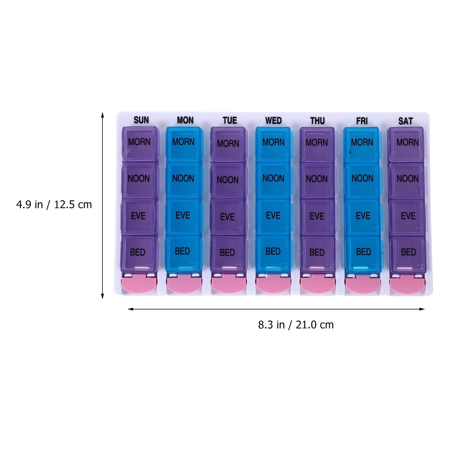 Luxshiny Organizer Box Push Button Medicine Case Month Pill Organizer ...