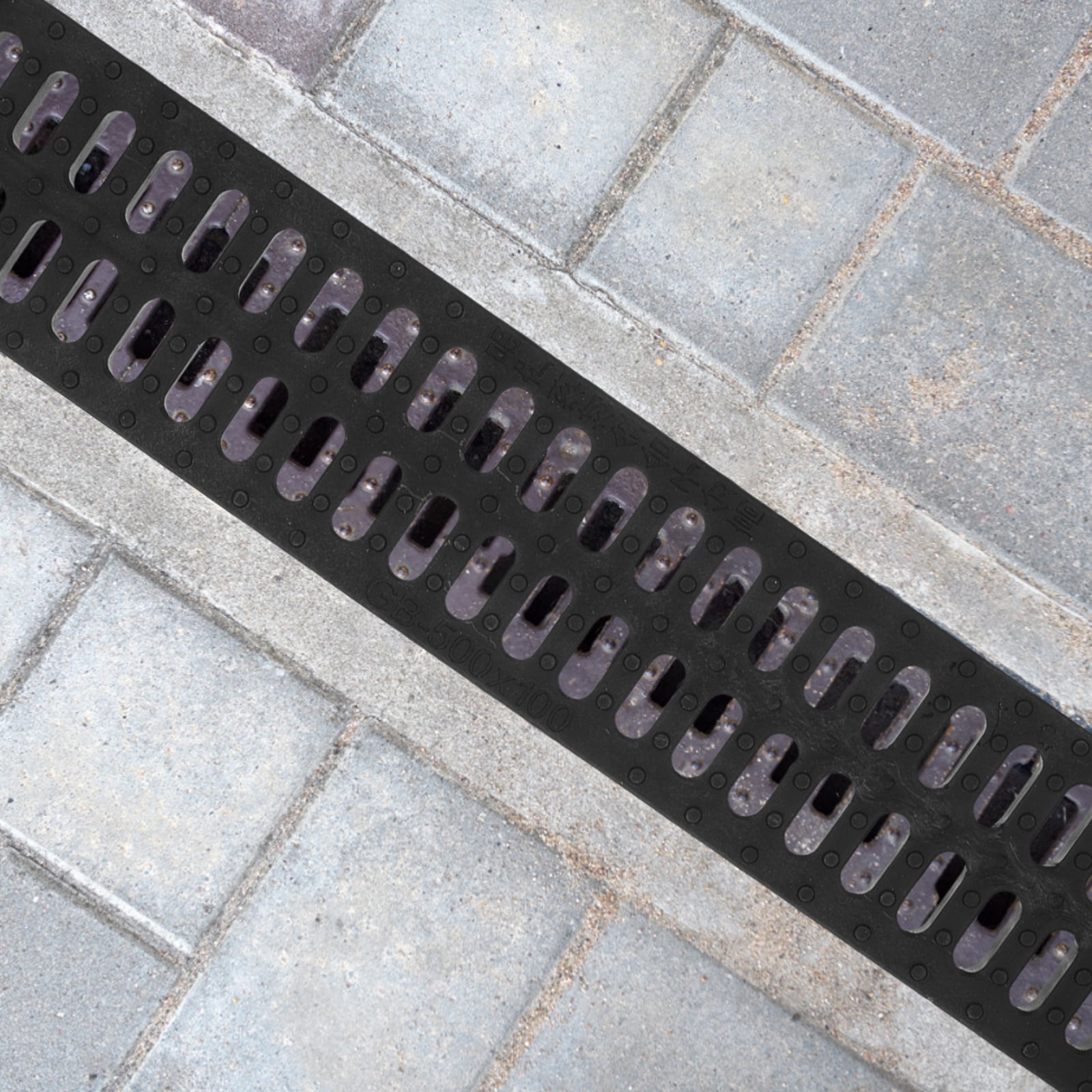 Luxshiny Black Plastic Outdoor Trench Drain Grate with Replaceable ...