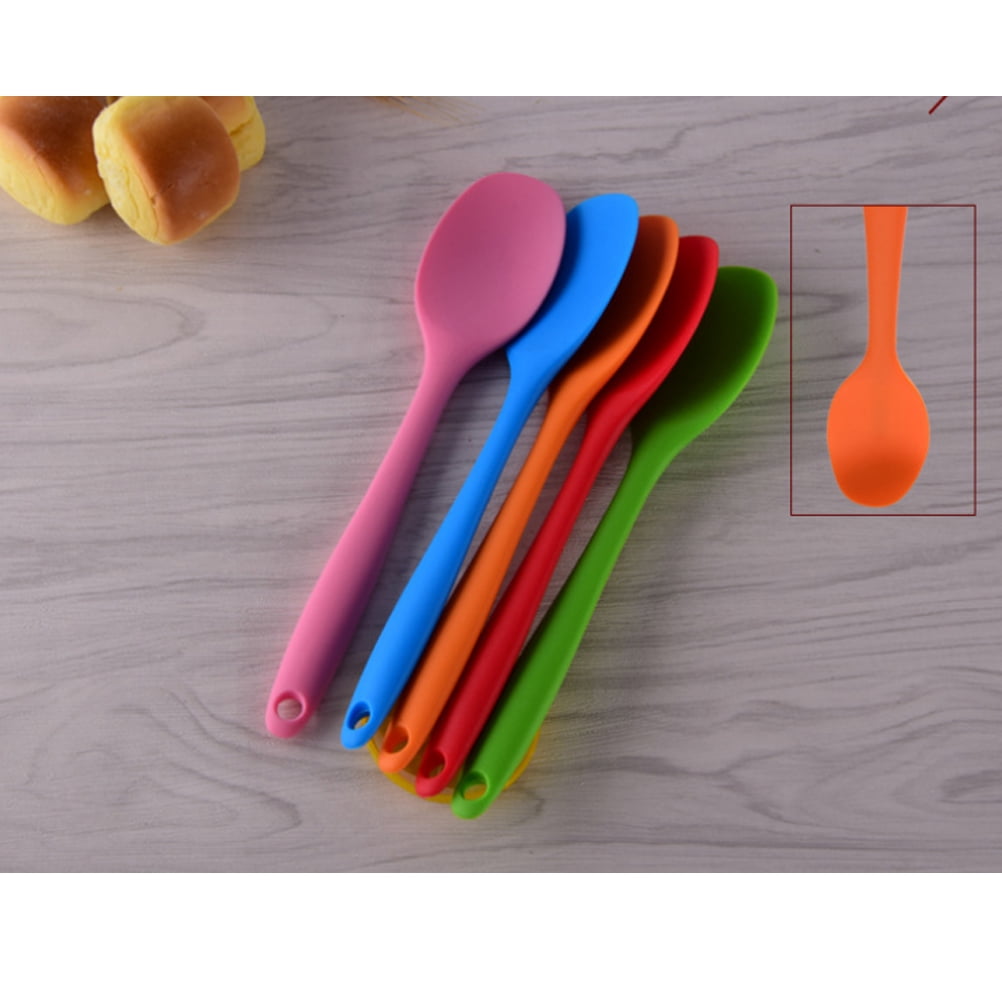 Luxshiny Premium Silicone Soup Spoon Blue Heat Resistant Non Toxic Food ...