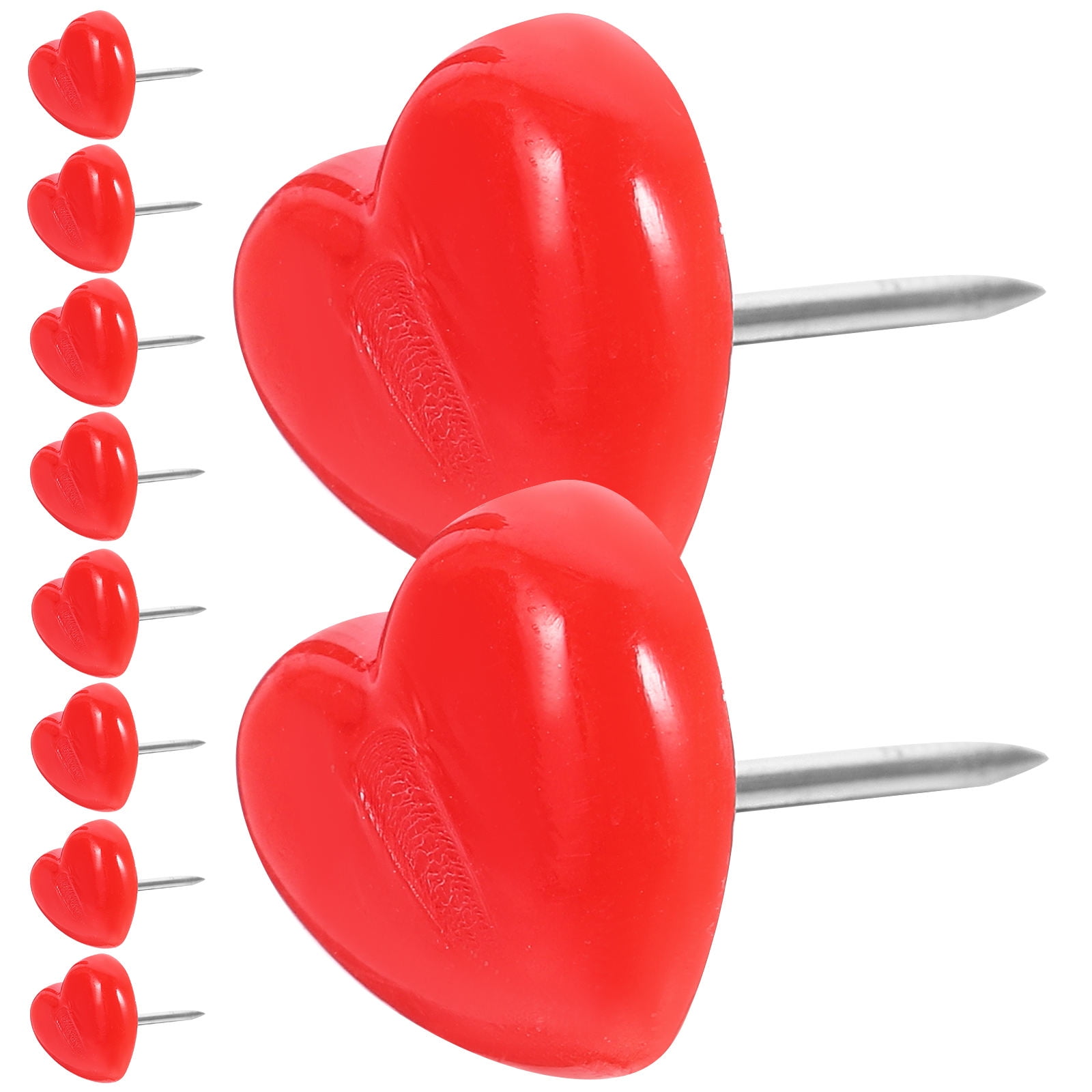Luxshiny Red Heart Shaped Pushpins Multi Function Thumbtacks for Office ...