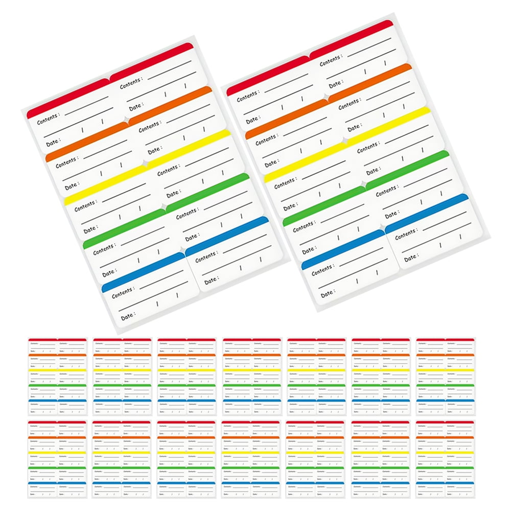 Luxshiny Multicolor Reusable Food Container Labels with Clear Date ...