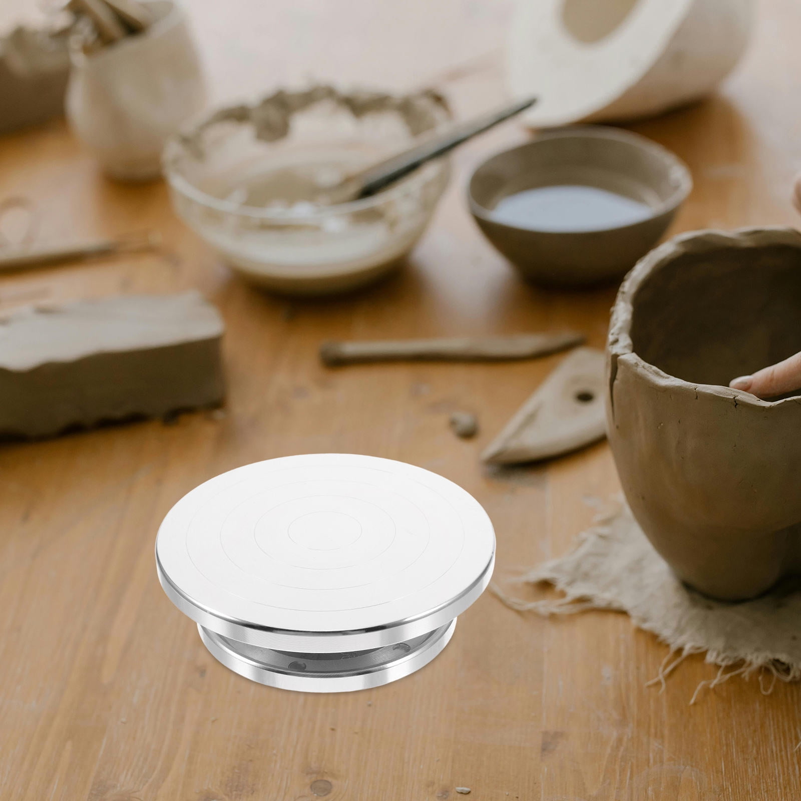 Luxshiny Rotating Turntable Plate Base with Nonslip for Clay Sculpting ...