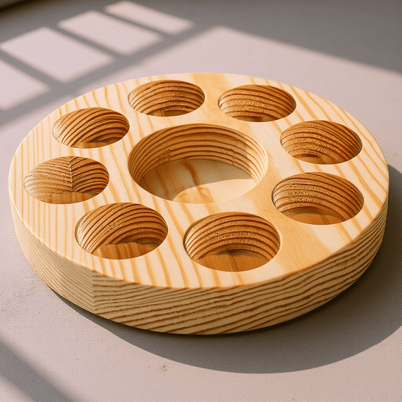 Luxshiny Round Essential Oil Display Stand Light Wood Organization 1Pcs ...