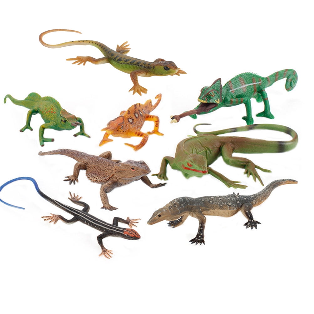 Luxshiny Simulation Lizard Model PVC Animal Figurine for Decor Assorted ...