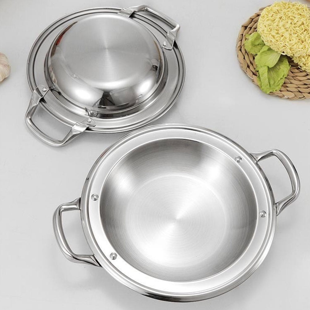 Luxshiny Stainless Steel Flat Bottomed Pan for Safe Cooking in ...