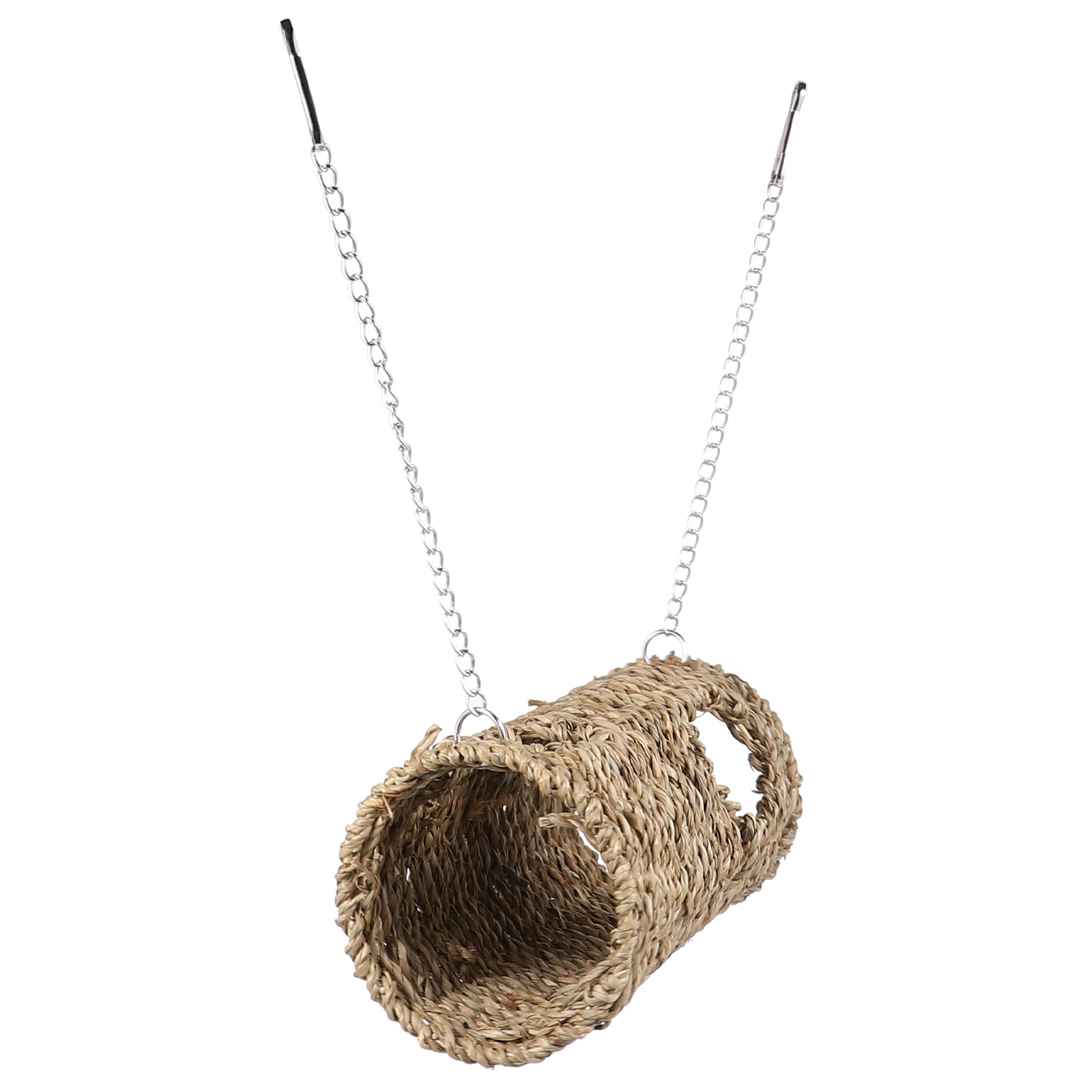 Luxshiny Straw Hamster Tunnel House for Pet Use Light Brown Durable Pet ...