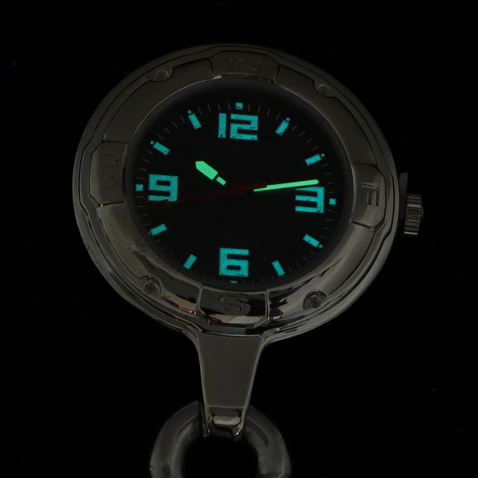Luxshiny Unisex Black Pocket Watch for Outdoor Use MultiFunction ...
