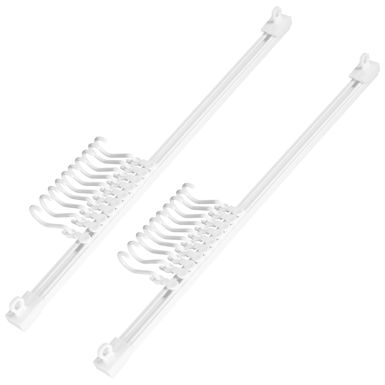 Luxshiny Wall Storage Sliding Hook Rack 2Set White Rectangular 15.7X0 ...