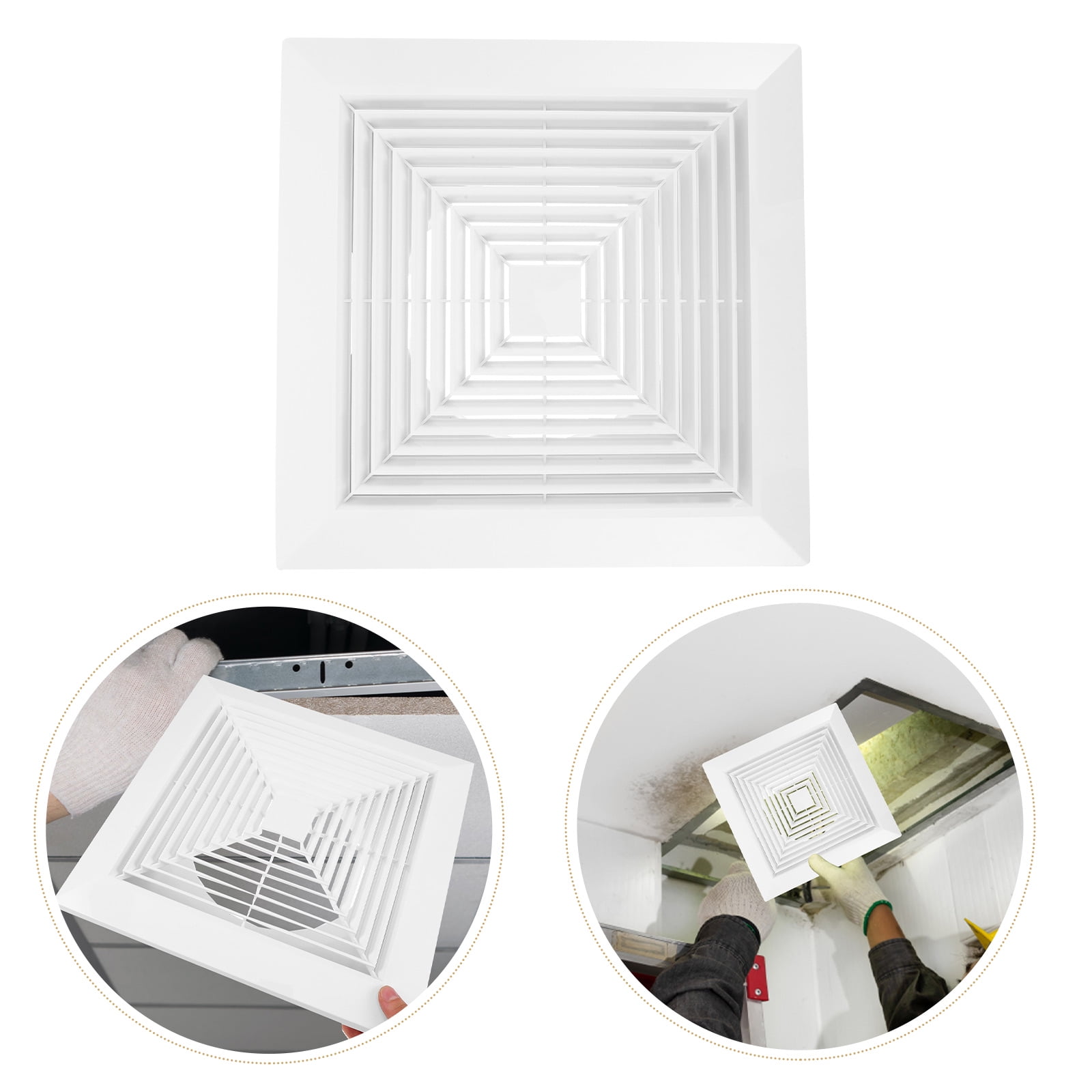 Luxshiny White Square Exhaust Fan Cover with Spring Lock for Bathroom ...