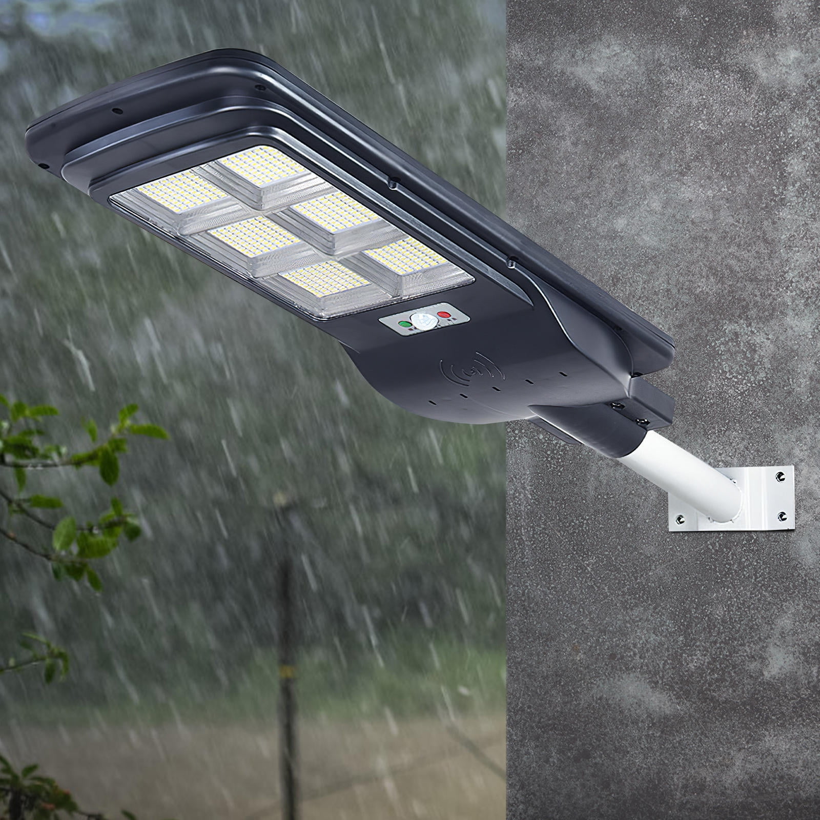 Luxshiny White Steel Solar Light Pole Bracket with Arm for Easy Wall Or ...