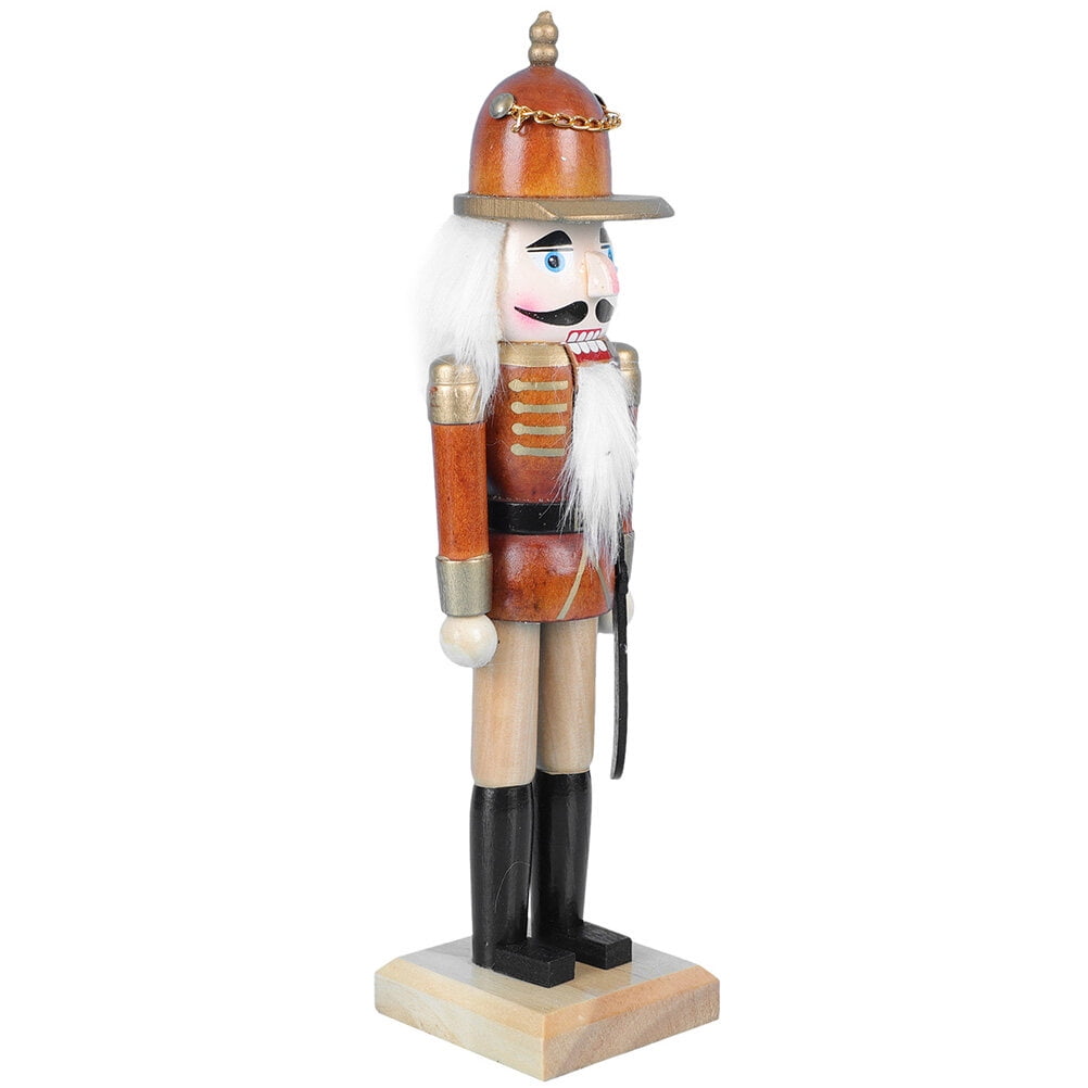 Luxshiny Brown Wooden Nutcracker Decor Traditional Xmas Ornament for ...