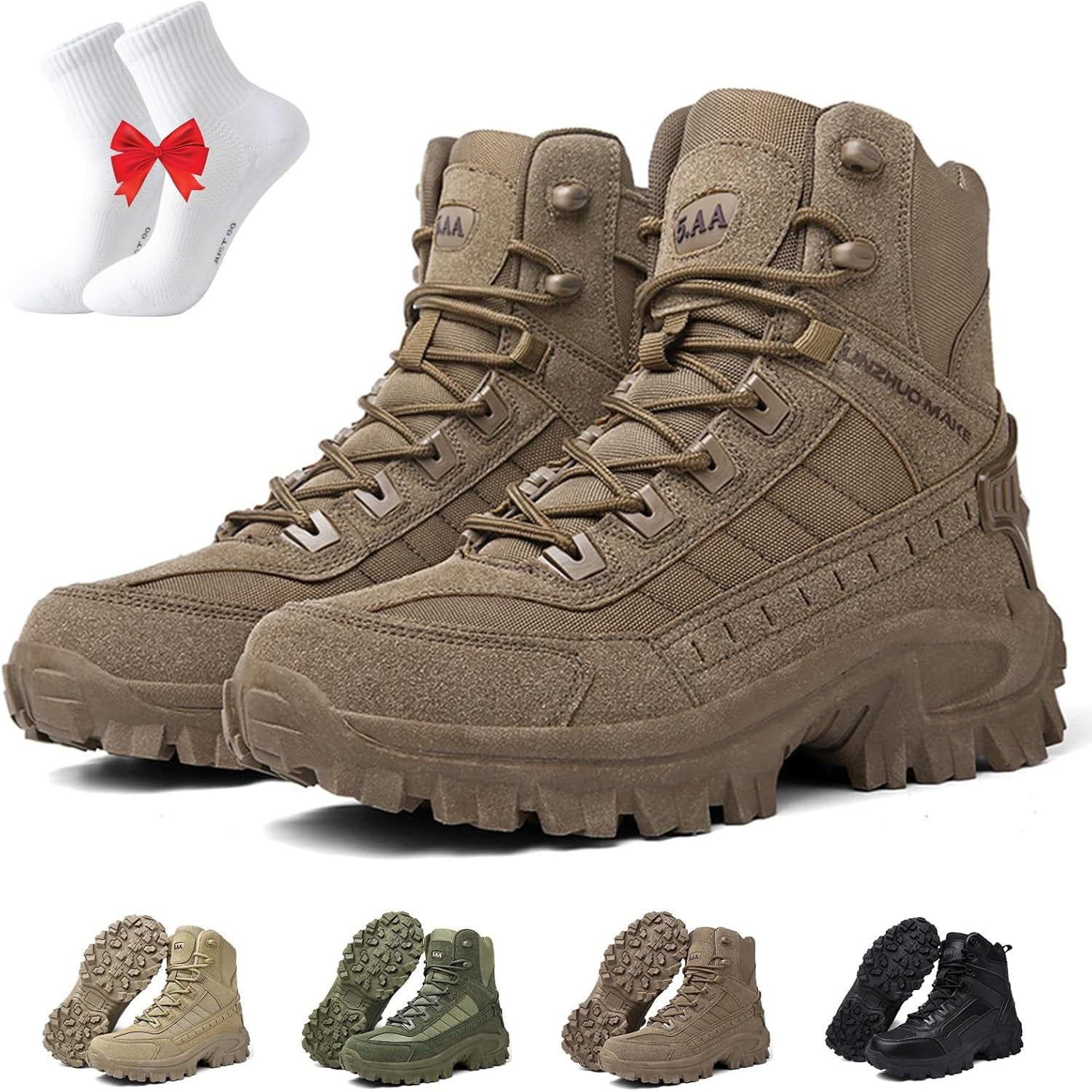 Luxsines Leather Boots, Luxsines Mens Orthopedic Support Anti-Puncture ...