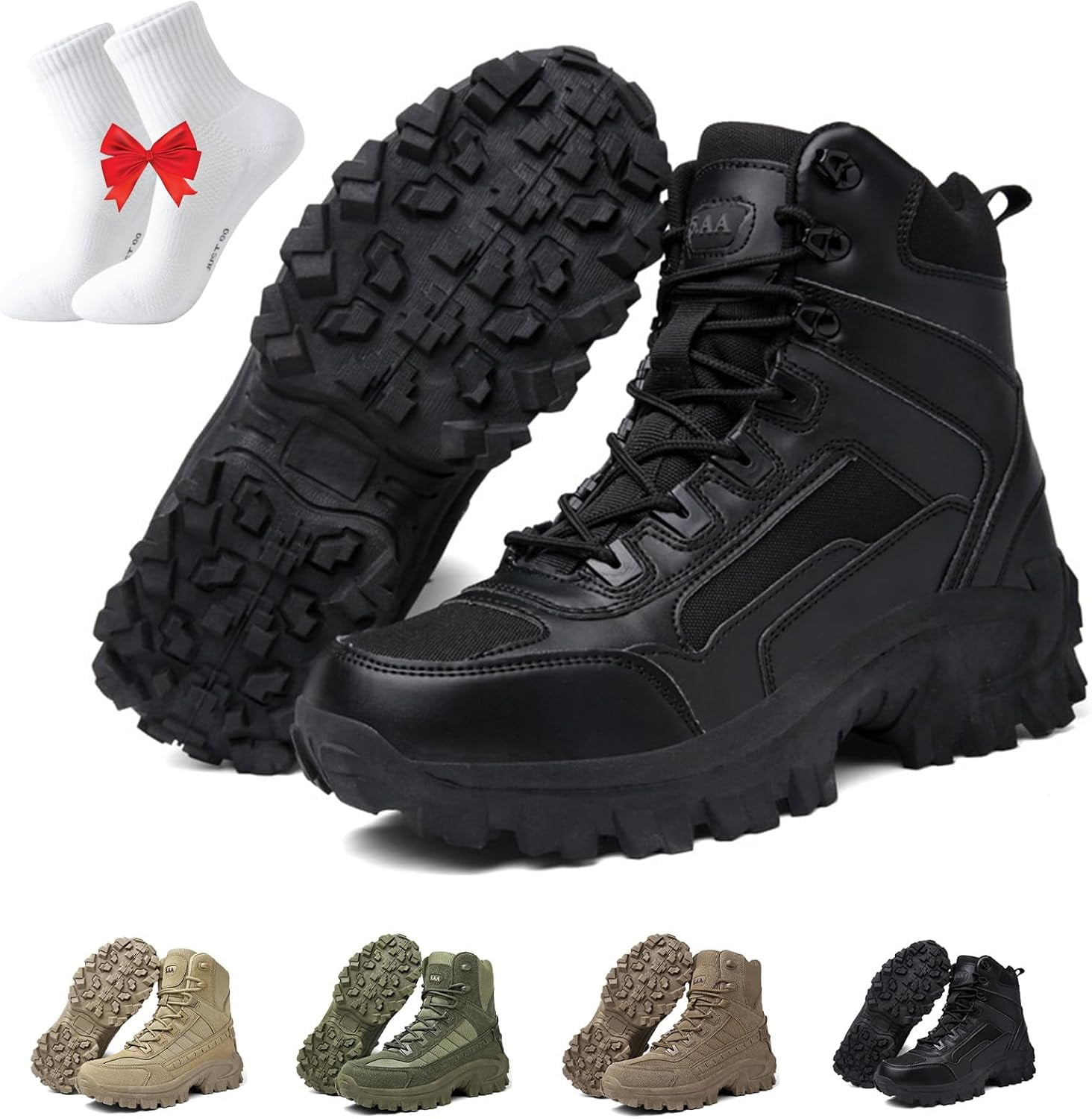 Luxsines Leather Boots, Luxsines Mens Orthopedic Support Anti-Puncture ...