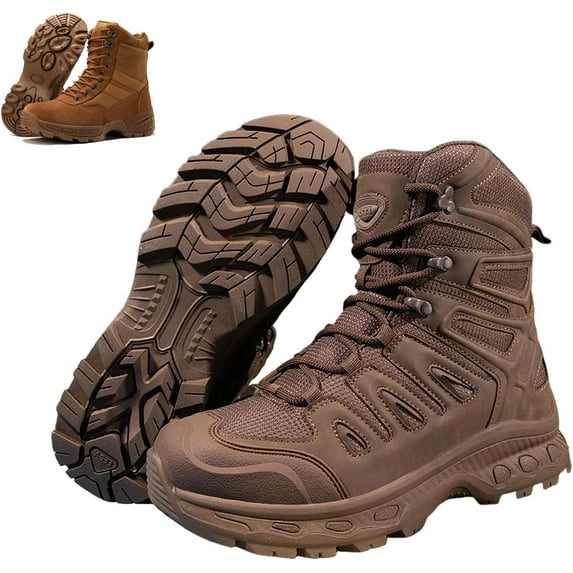 Luxsines Leather Boots, Men Orthopedic Work Boots Non-Slip Waterproof ...