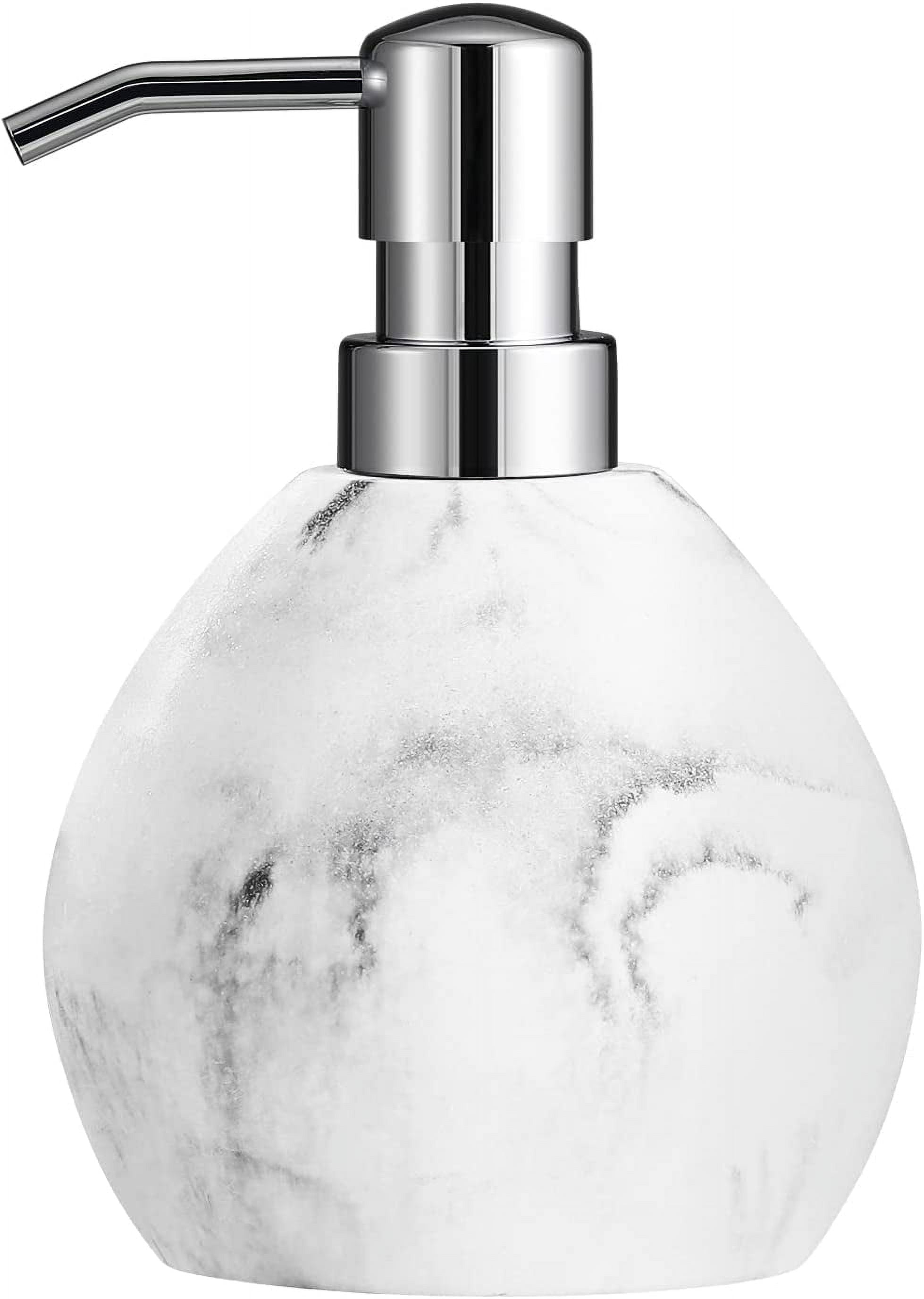 Luxspire Decorative Soap Dispenser, 15.2 oz Marble Lotion Bottle ...