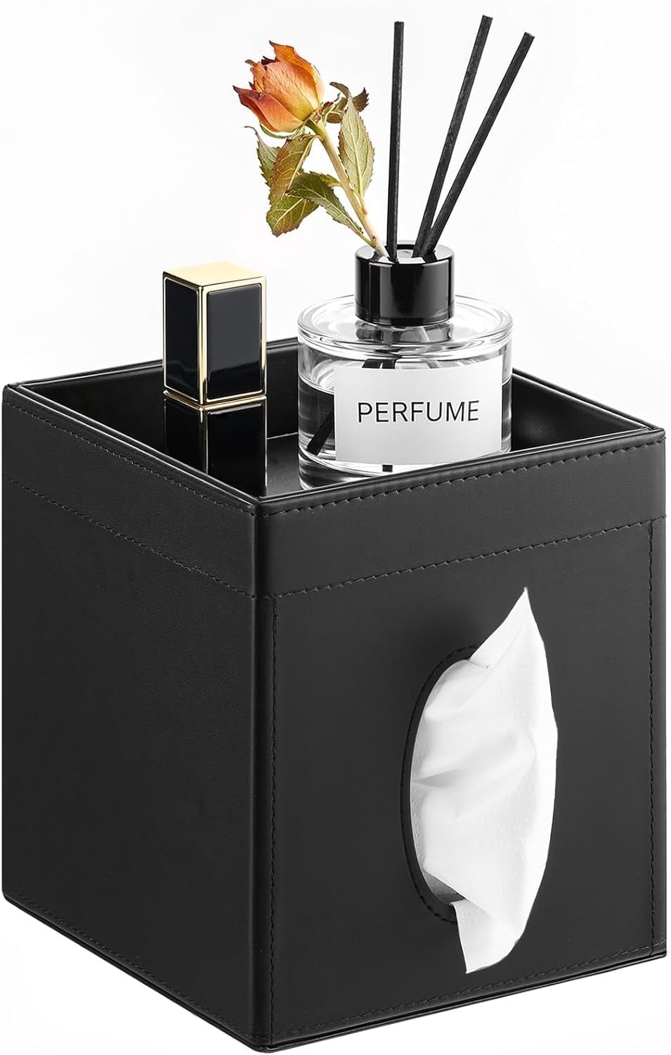 Luxspire Square Tissue Box Cover, PU Leather Square Tissue Box Cover ...