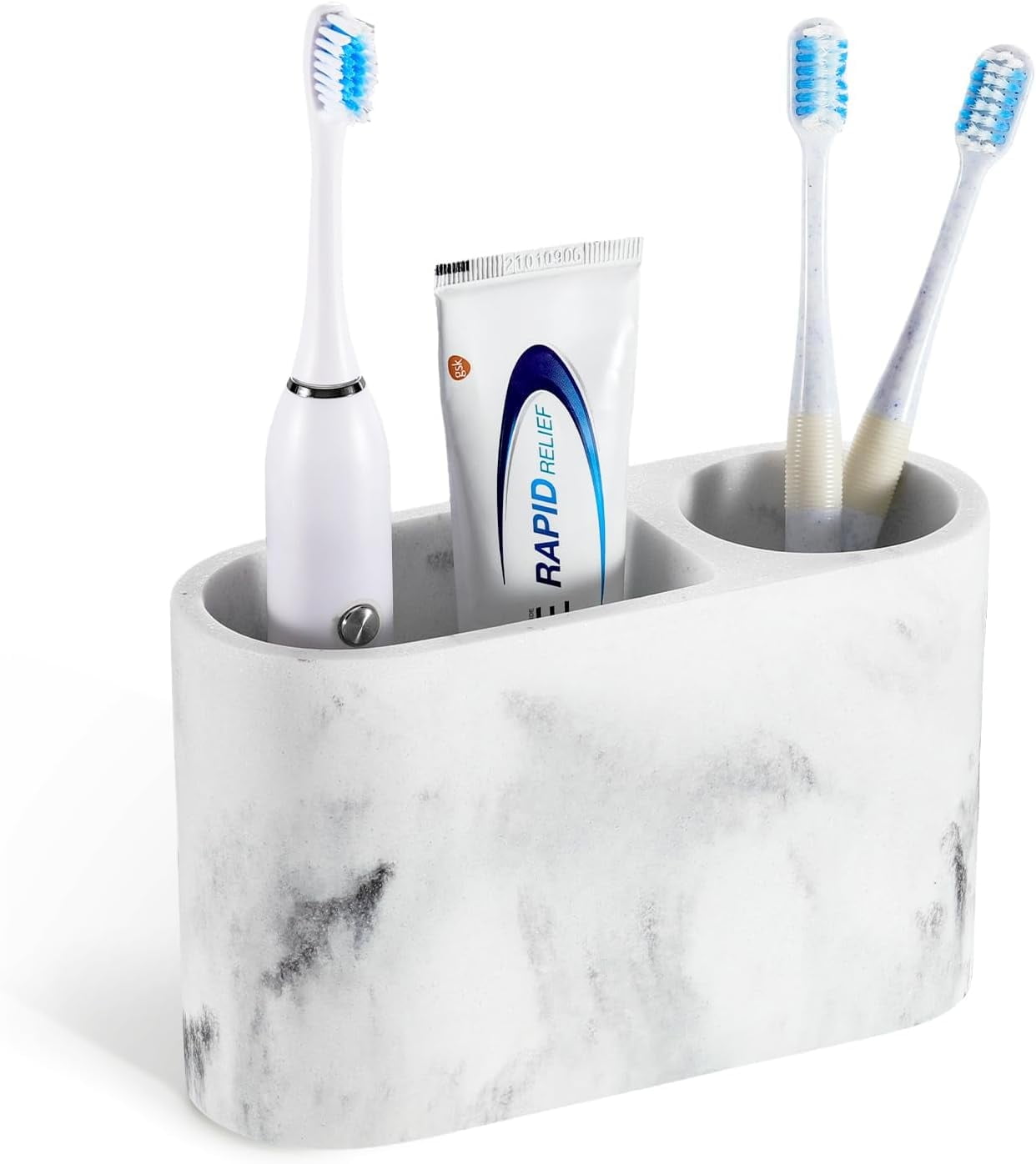 Luxspire Toothbrush Holder, 2 Slots Toothbrush and Toothpaste ...