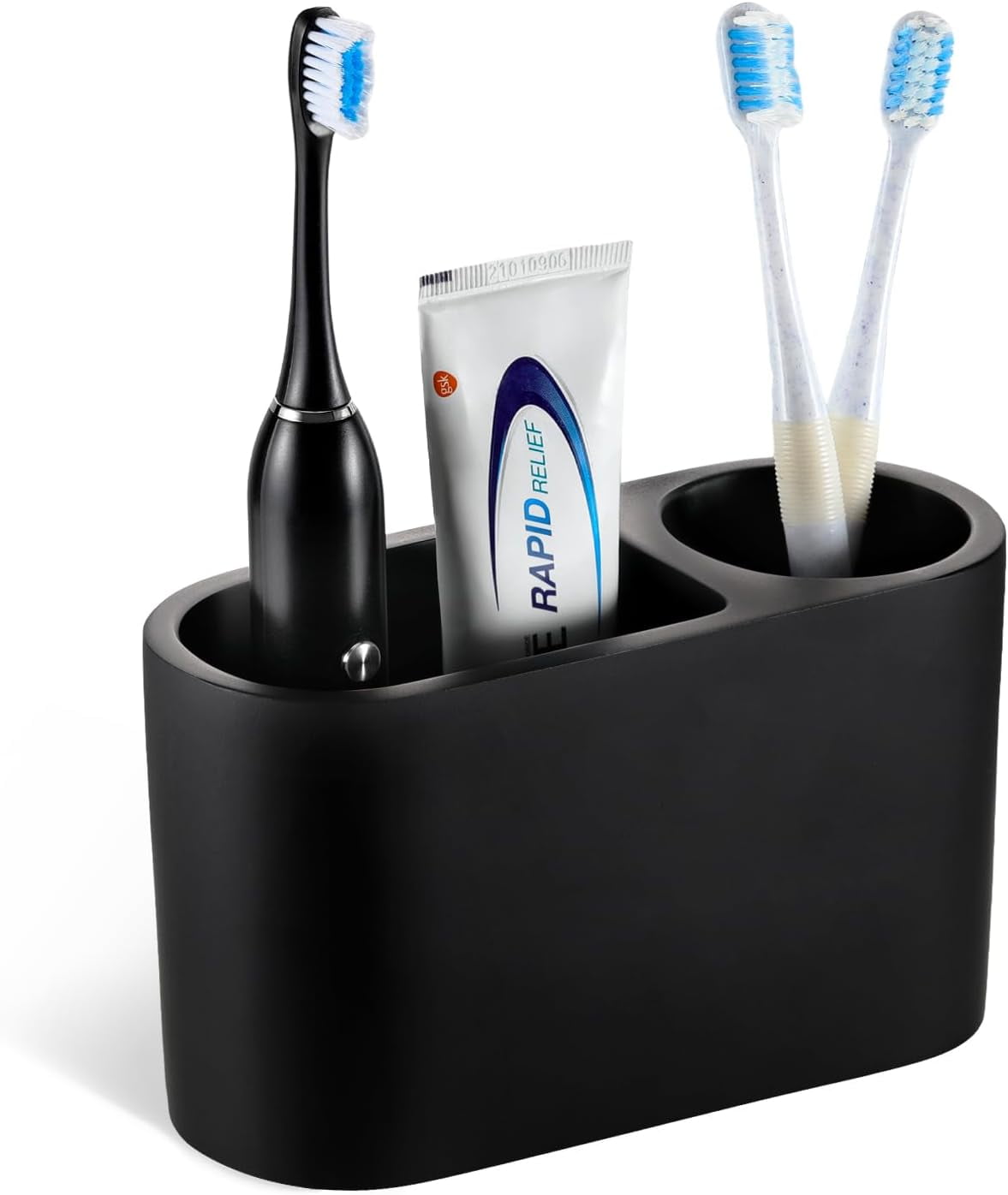 Luxspire Toothbrush Holder, 2 Slots Toothbrush and Toothpaste ...