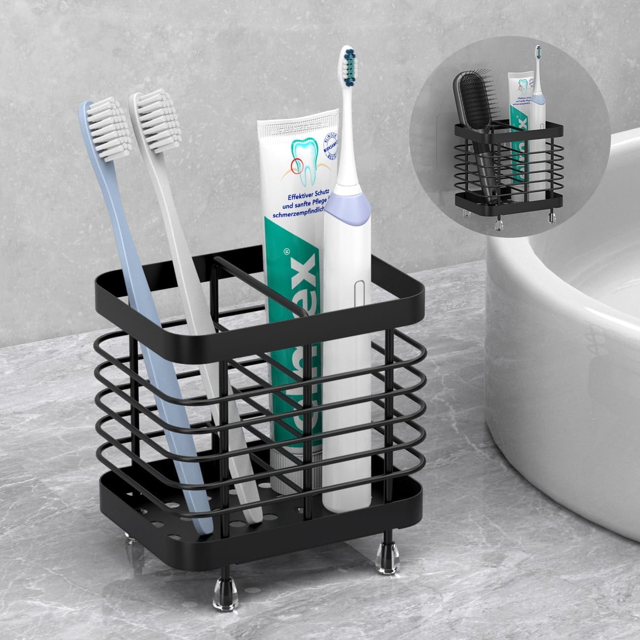 Luxspire Toothbrush Holders for Bathroom, Stainless Steel Electric ...