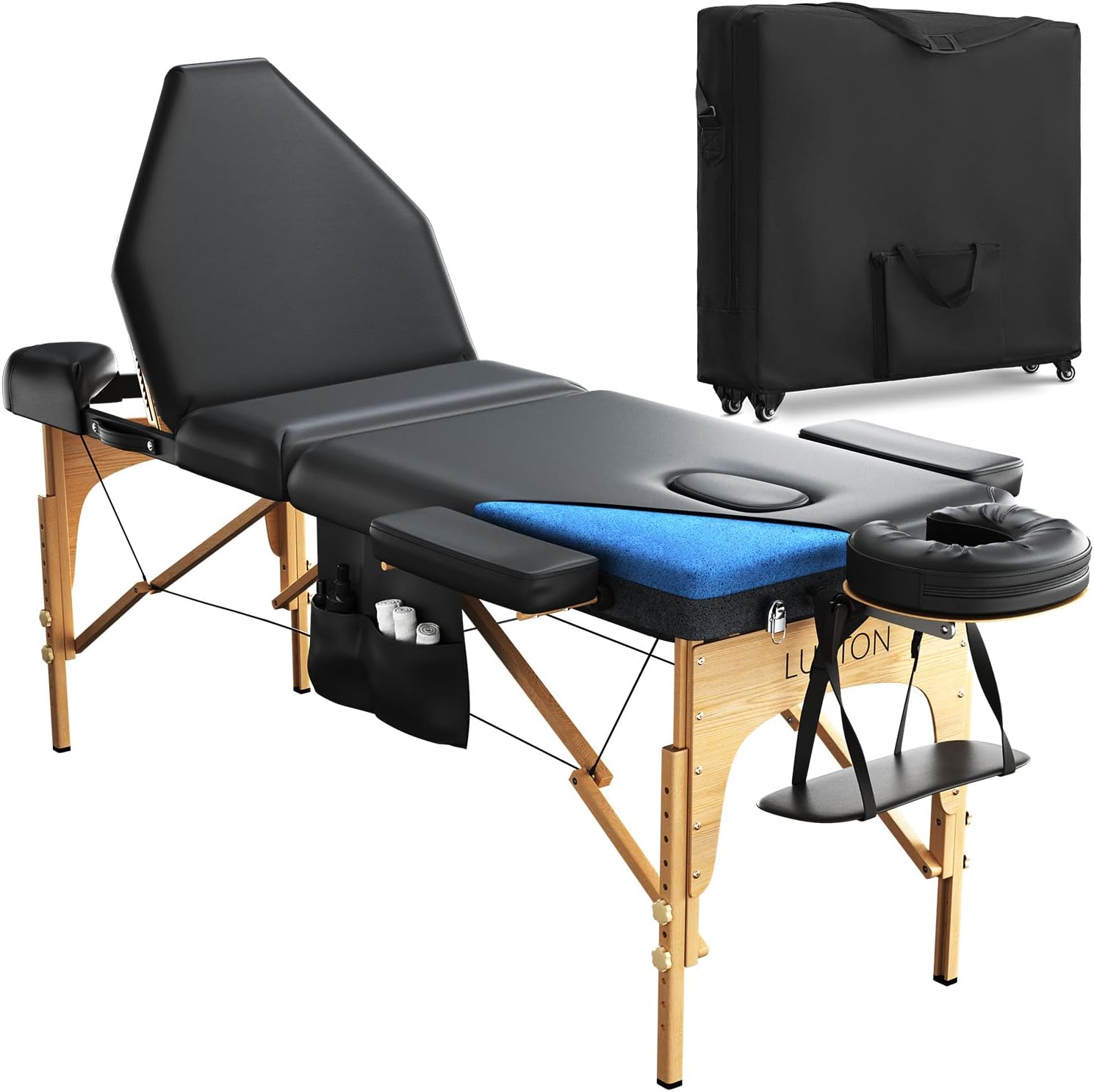 Saloniture Memory Foam Folding Therapy Massage Table - Professional ...