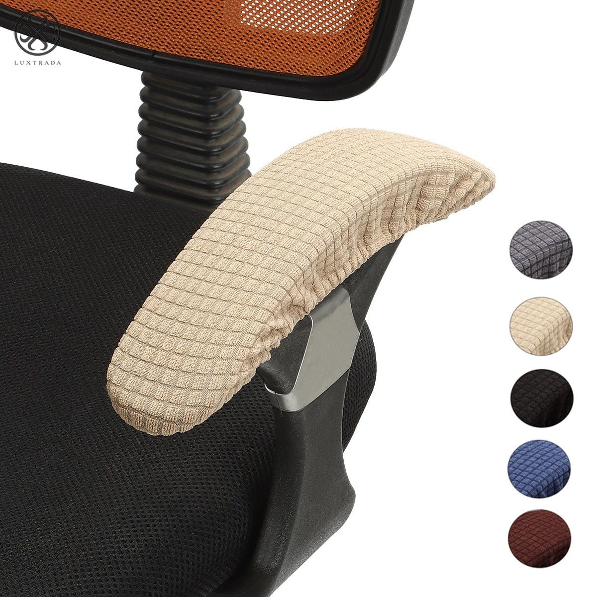 Luxtrada 1 Pair Removable Chair Armrest Covers Elastic Protector Office ...