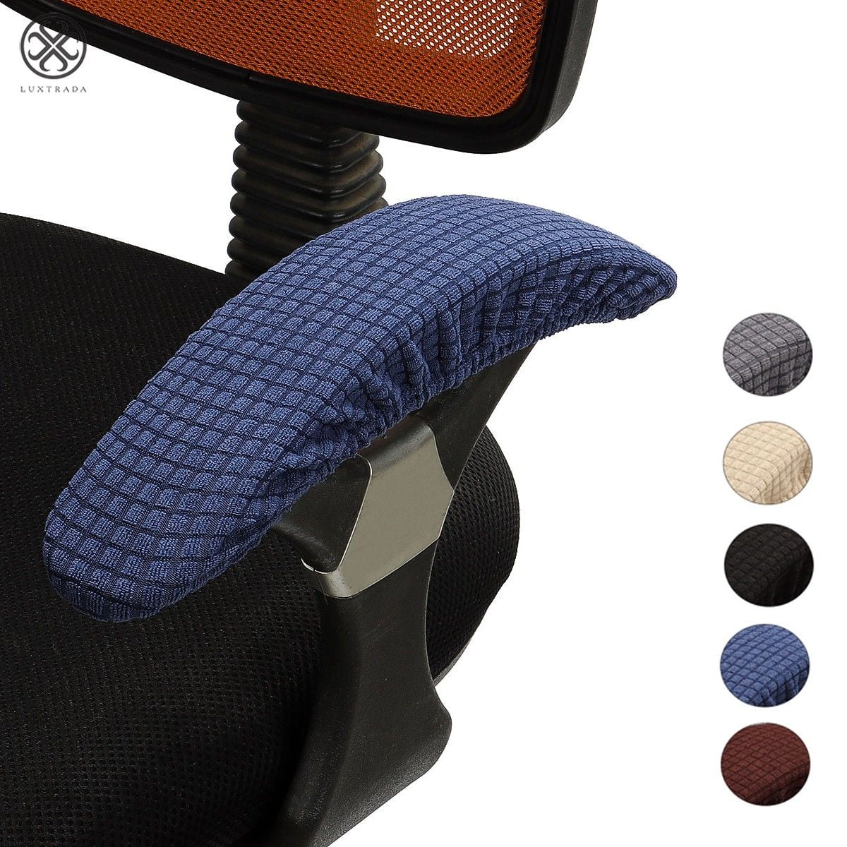 Luxtrada 1 Pair Removable Chair Armrest Covers Elastic Protector Office ...